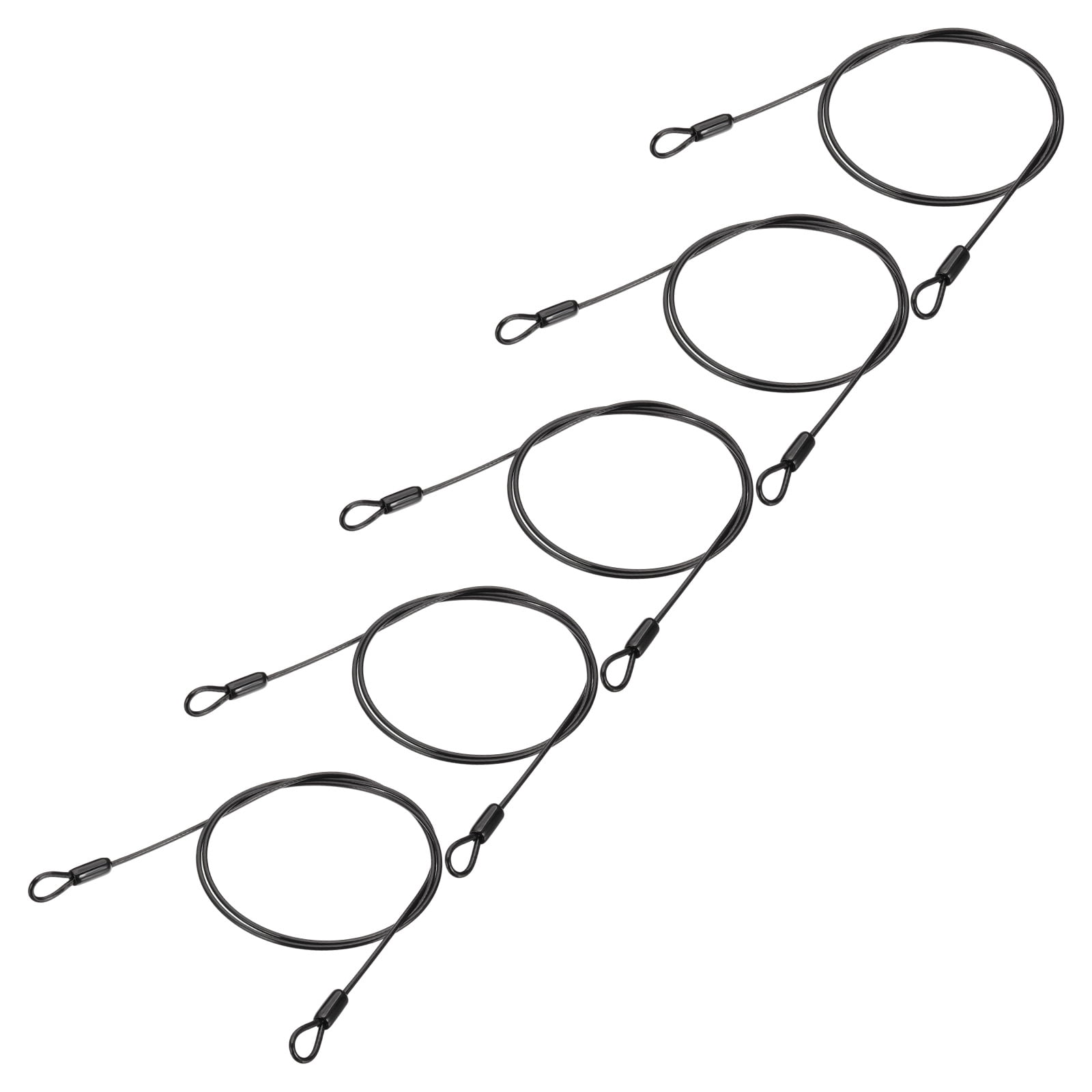 Uxcell Vinyl Coated Stainless Steel Cable with Loops Flexible Wire Rope ...