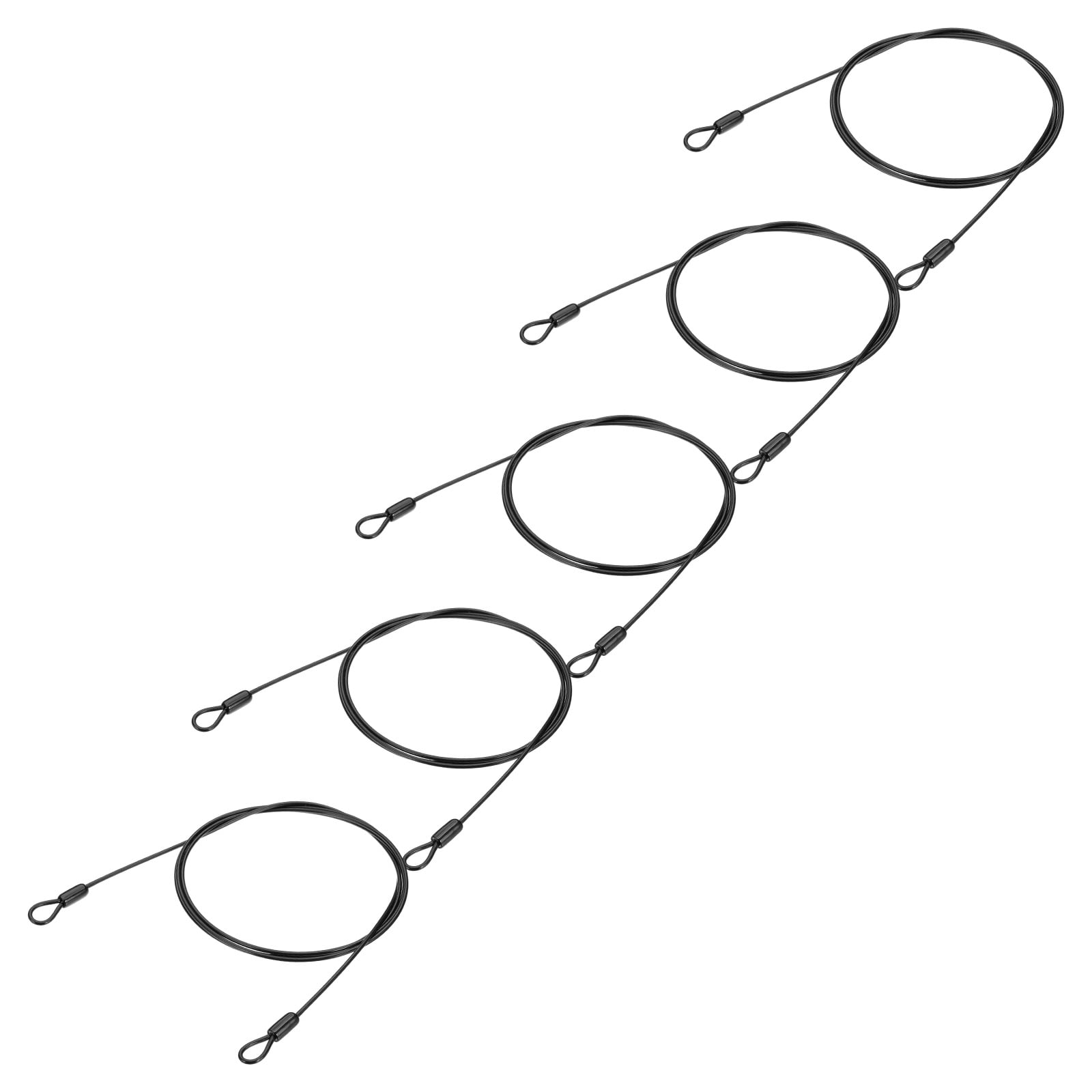 Uxcell Vinyl Coated Stainless Steel Cable with Loops Flexible Wire Rope ...