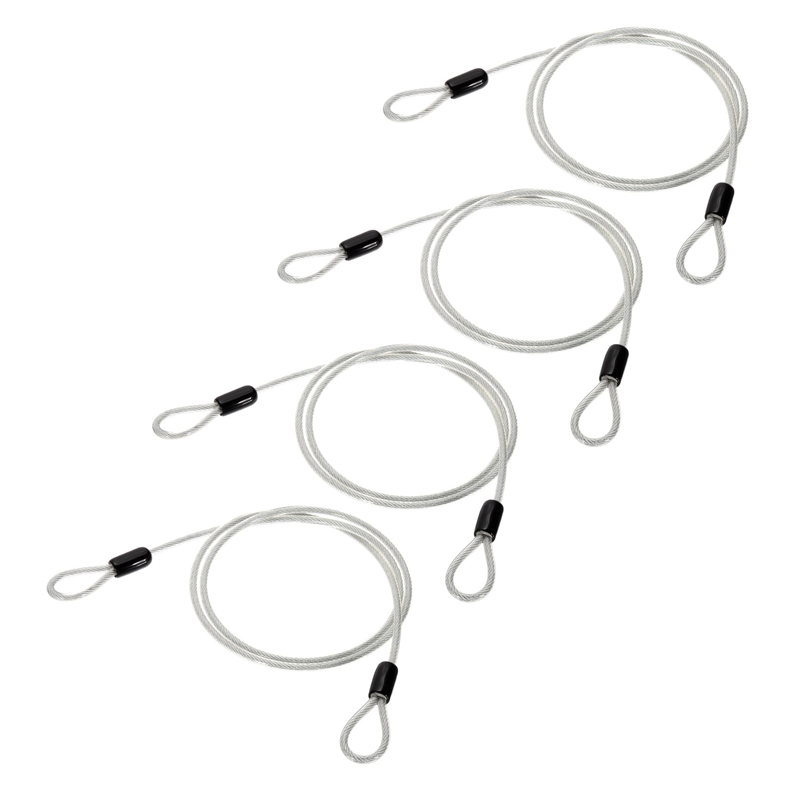 Uxcell Vinyl Coated Stainless Steel Cable with Loops Flexible Wire Rope ...