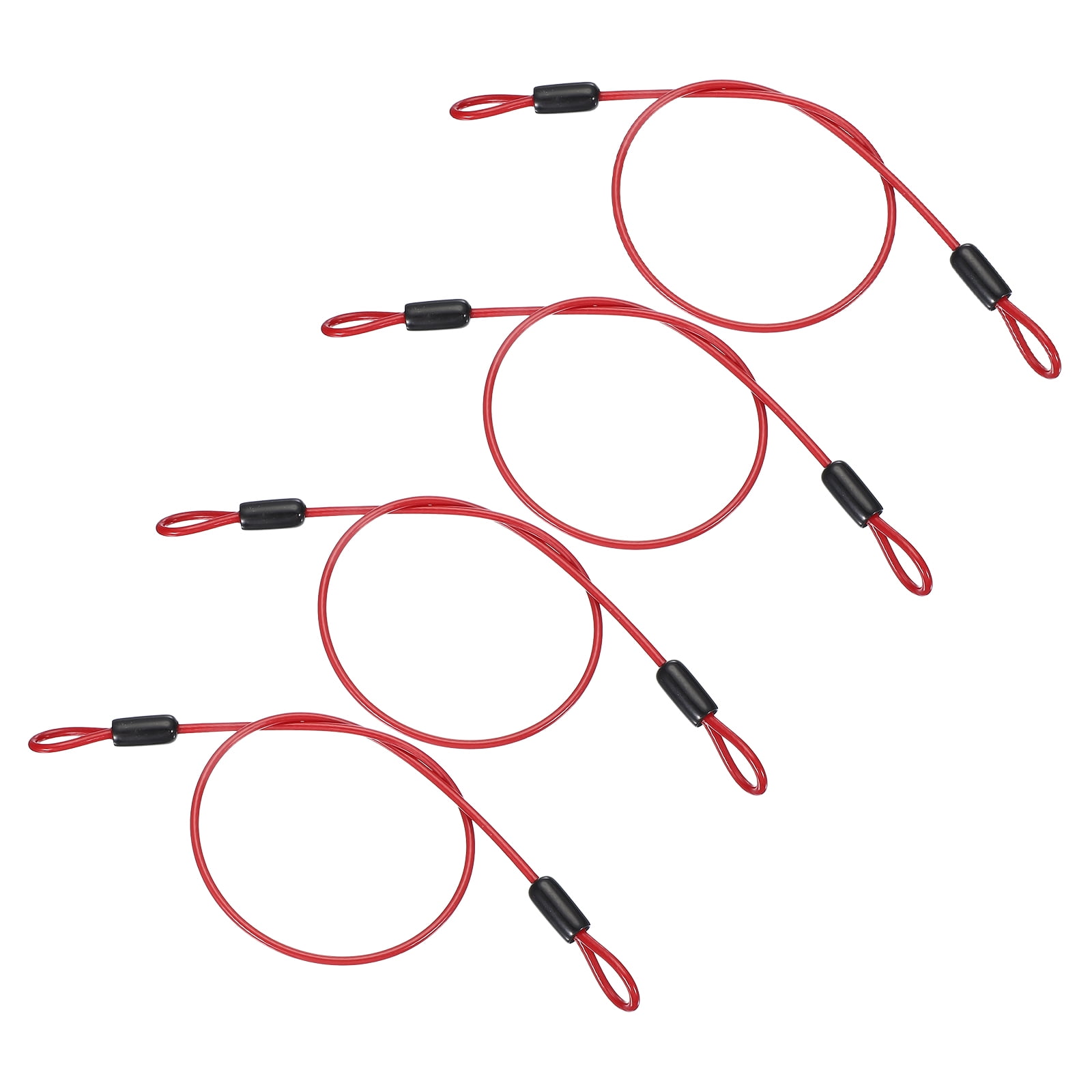 Uxcell Vinyl Coated Stainless Steel Cable with Loops Flexible Wire Rope ...