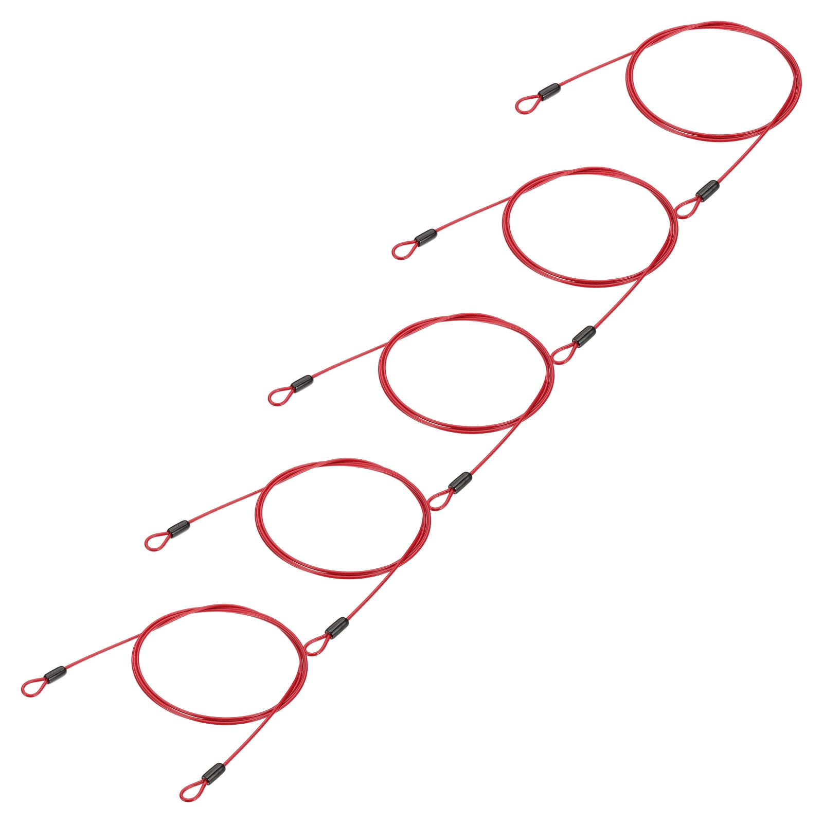Uxcell Vinyl Coated Stainless Steel Cable with Loops Flexible Wire Rope ...