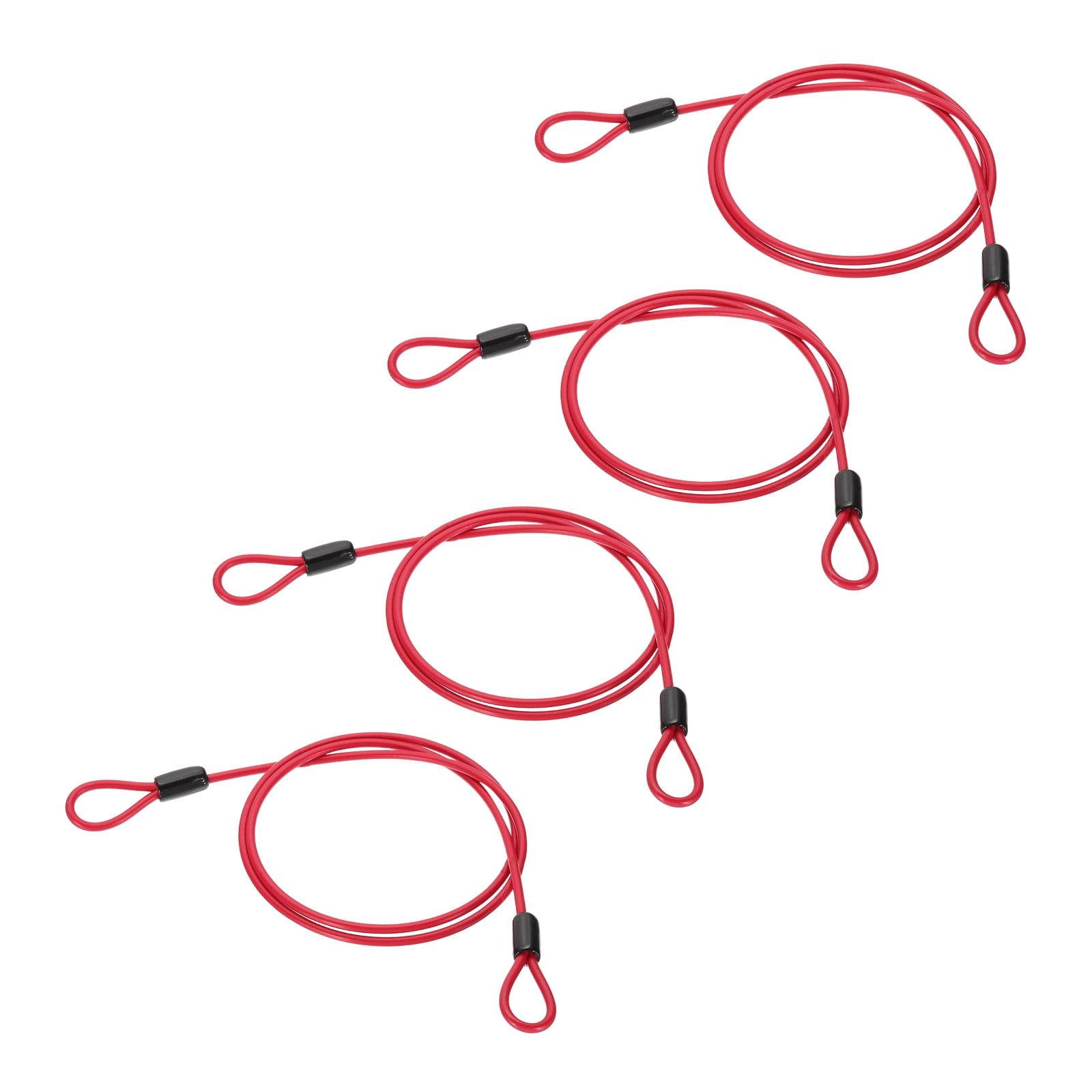 Uxcell Vinyl Coated Stainless Steel Cable with Loops Flexible Wire Rope ...