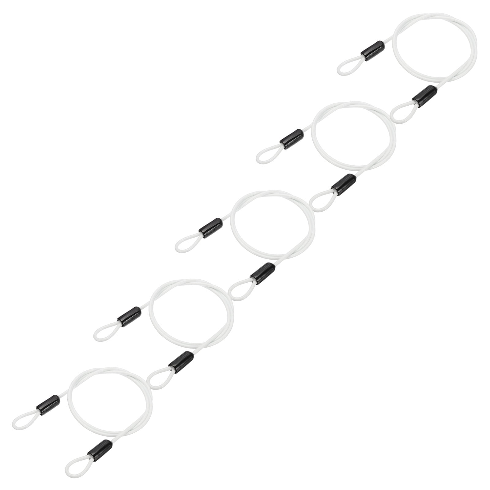 3/16" Dia Vinyl Coated Stainless Steel Cable with Loops, 5 Pcs 4 ft (47 ...