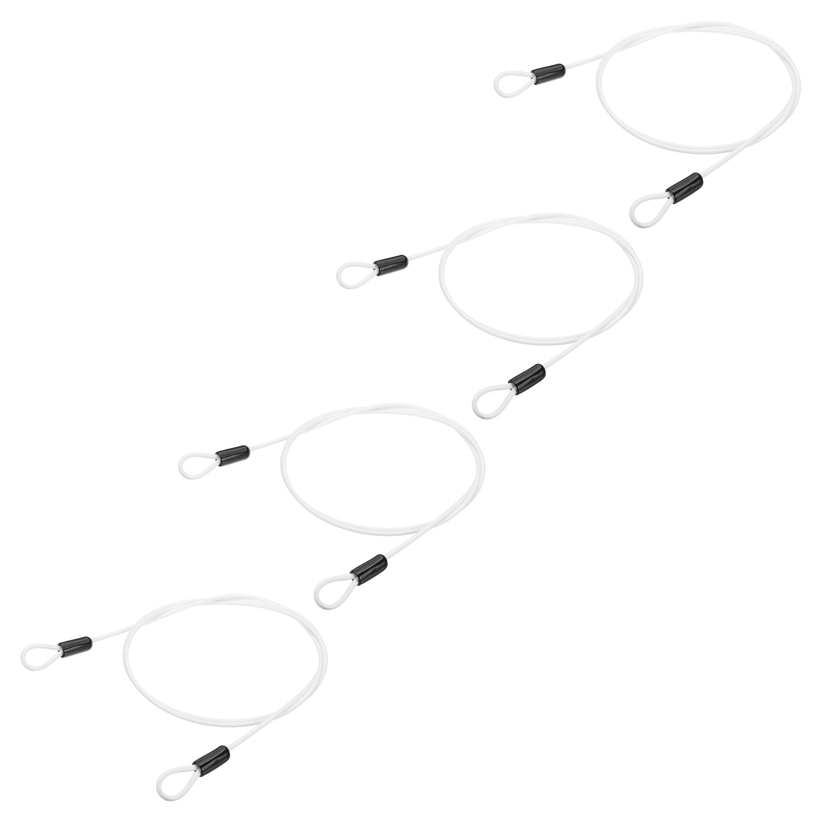 3/16" Dia Vinyl Coated Stainless Steel Cable with Loops, 4 Pcs 7 ft (79 ...