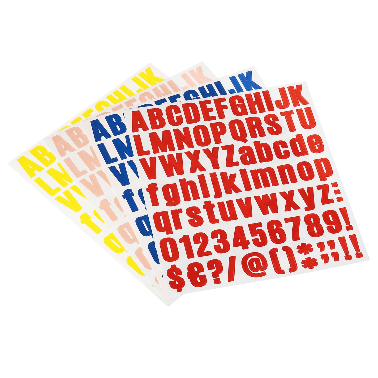 Uxcell Vinyl Self Adhesive Letter Number Sticker Decal Kit, 4 Colors 81 ...