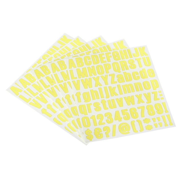 Uxcell Vinyl Self Adhesive Letter Number Sticker Decal Kit, Yellow 81 ...
