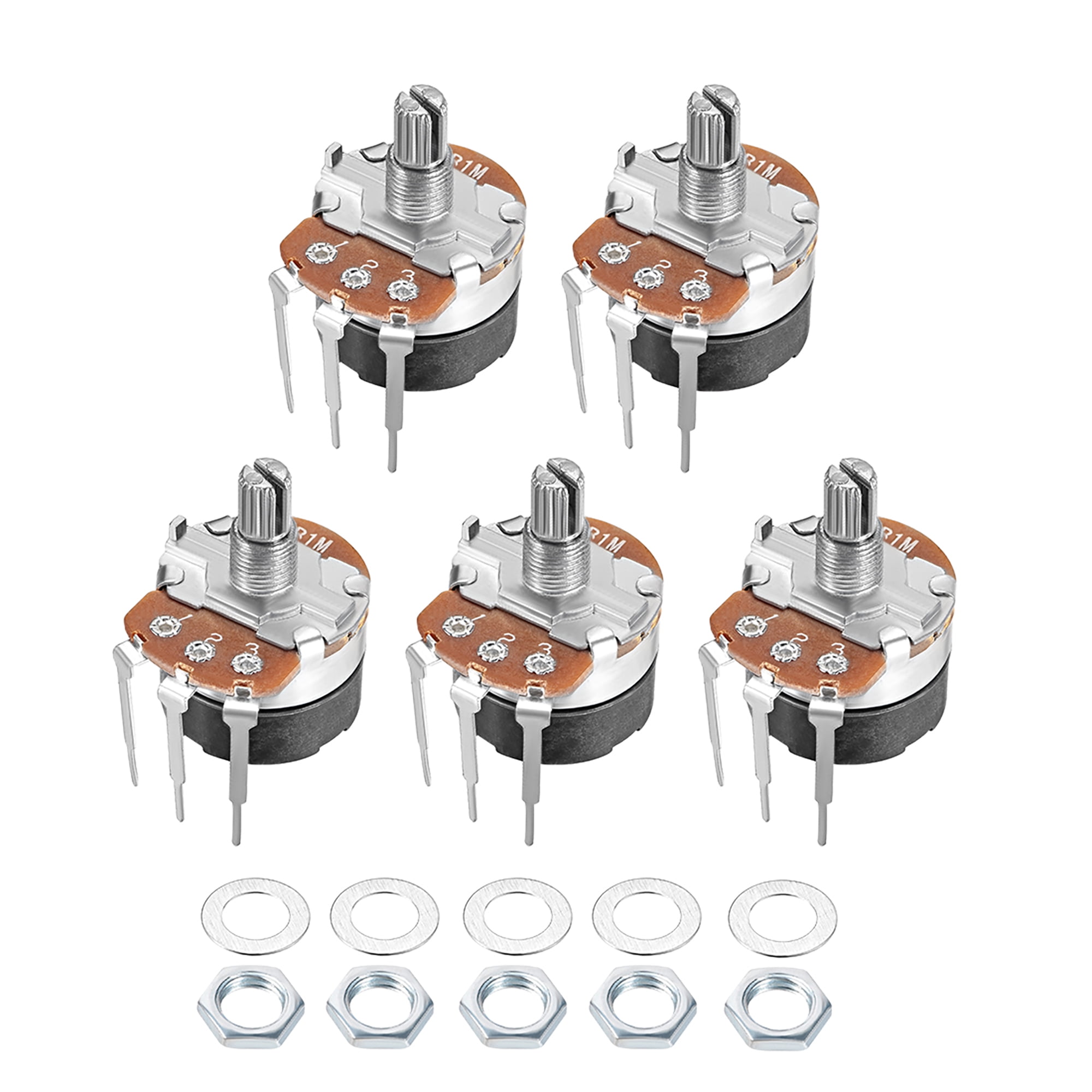 Uxcell WH138 1M Ohm Variable Resistors Single Rotary Carbon Film ...