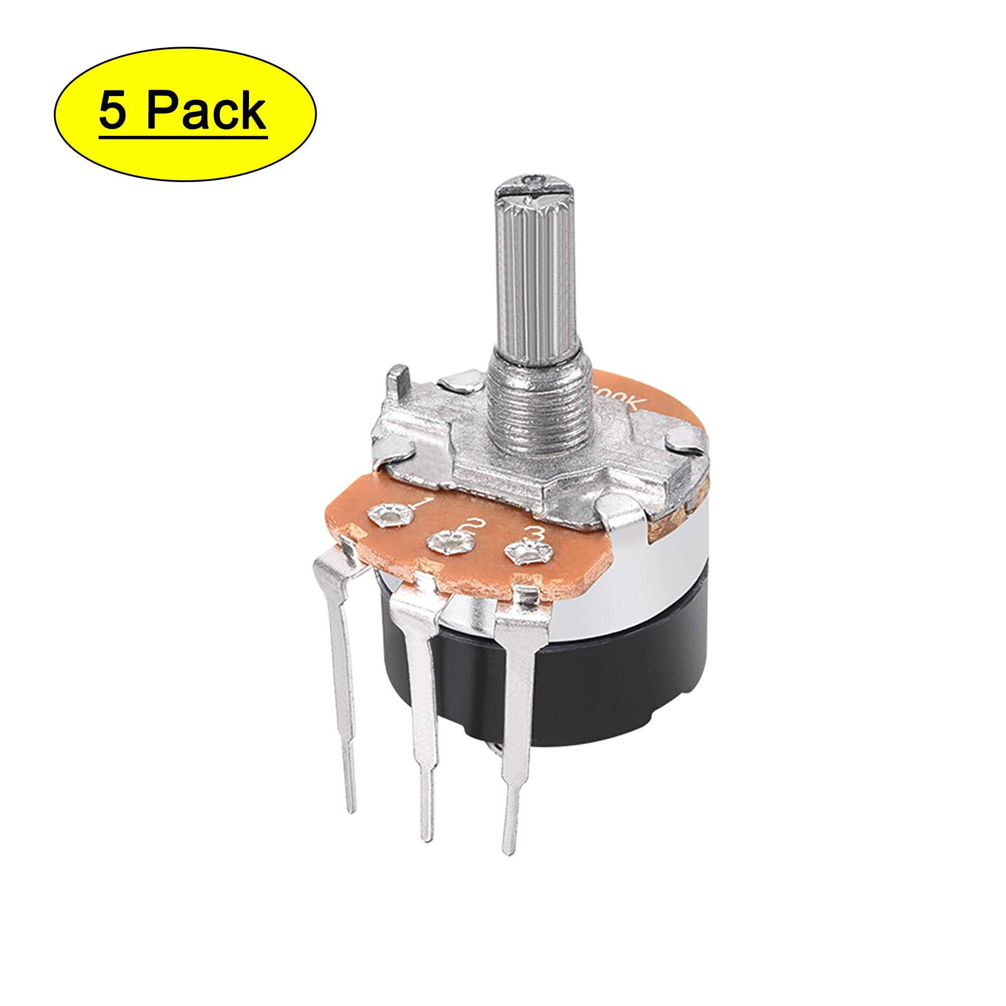 Uxcell WH138 500K Ohm Variable Resistors Single Rotary Carbon Film ...