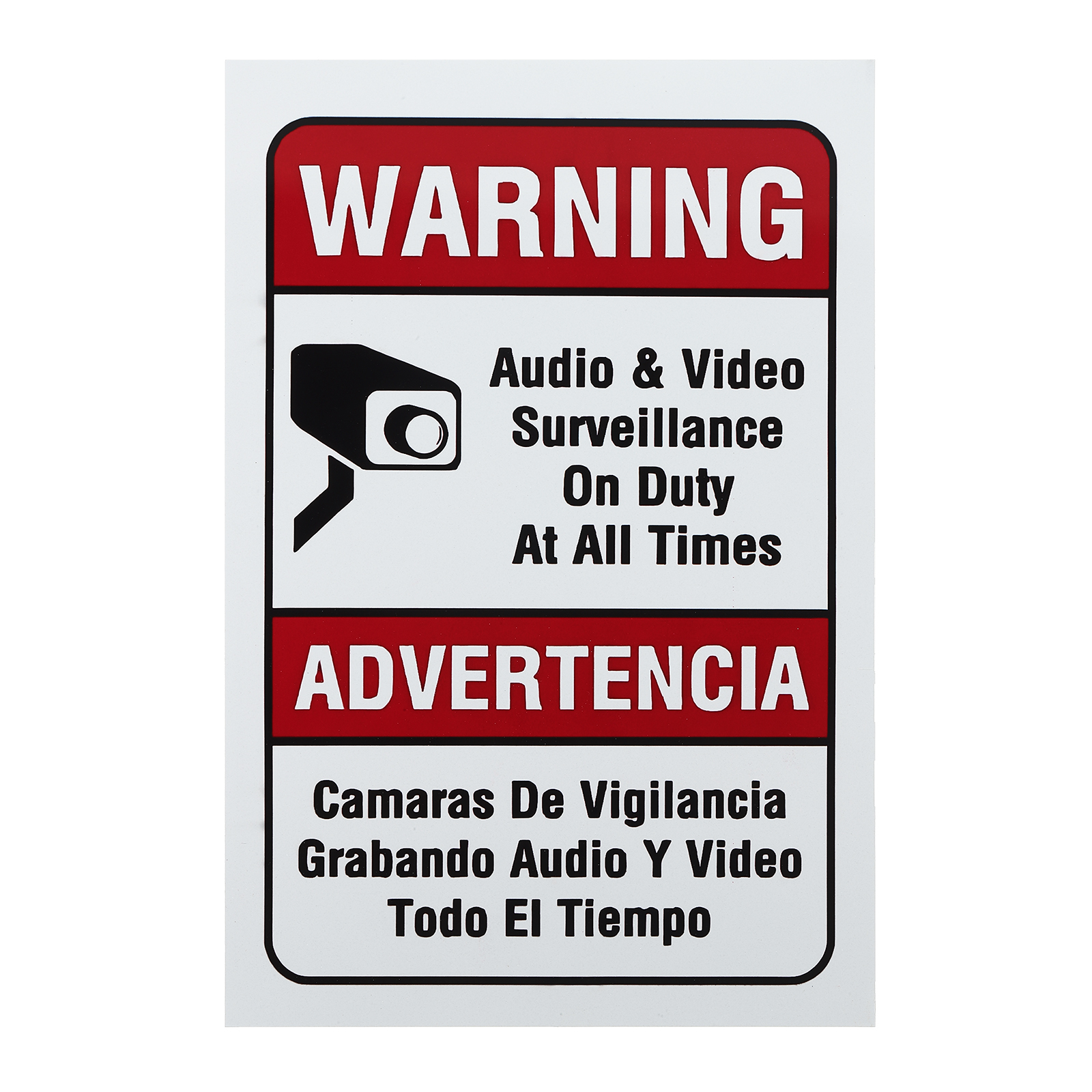 Uxcell Warning Sign 12x8", Aluminum Sign Warning Audio and Video ...