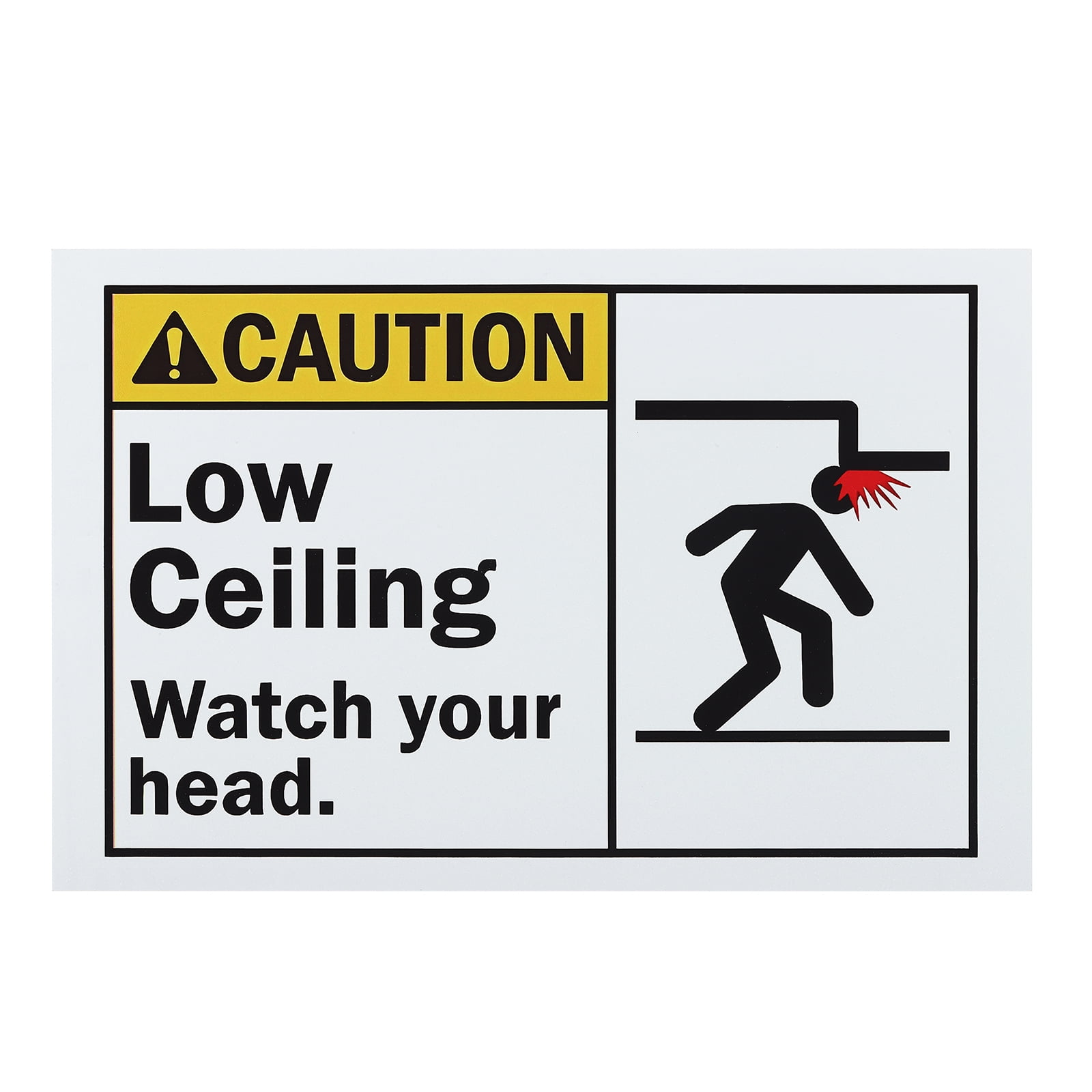 Uxcell Warning sign 12x8", Aluminum Caution Low Ceiling Watch Your Head ...