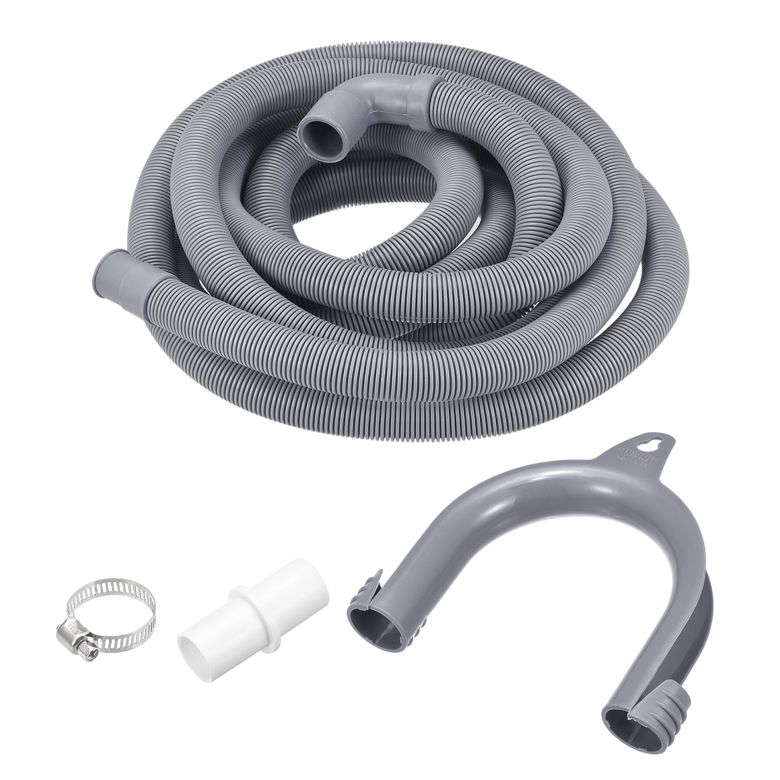 Uxcell Wash Machine Drain Hose Extension Kits 13.12ft Gray with Elbow ...