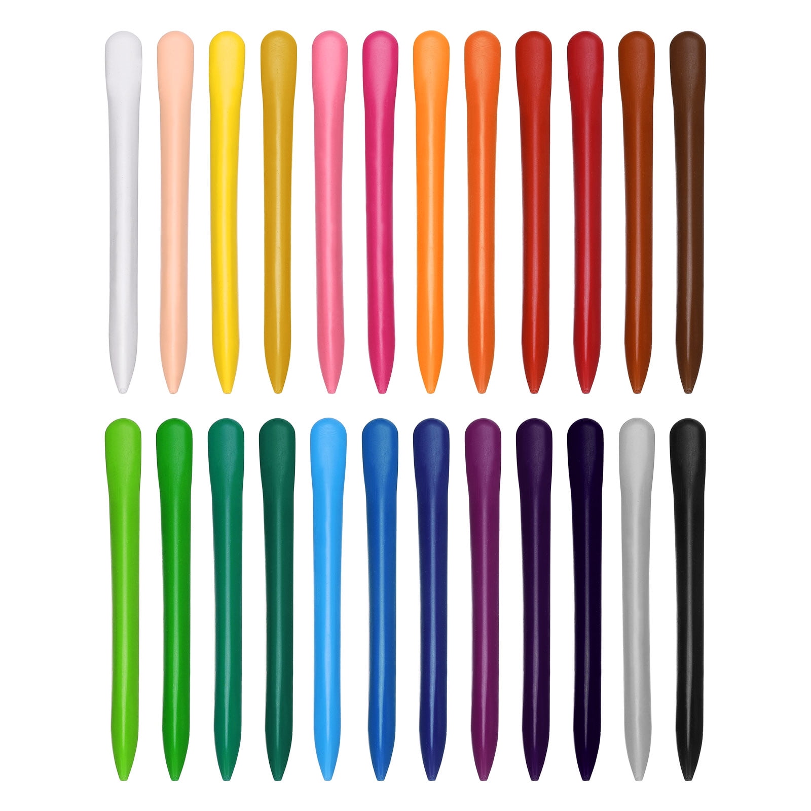 Uxcell Washable Crayons, 24Pcs Easy Grip Triangle Long Crayon with Cute ...