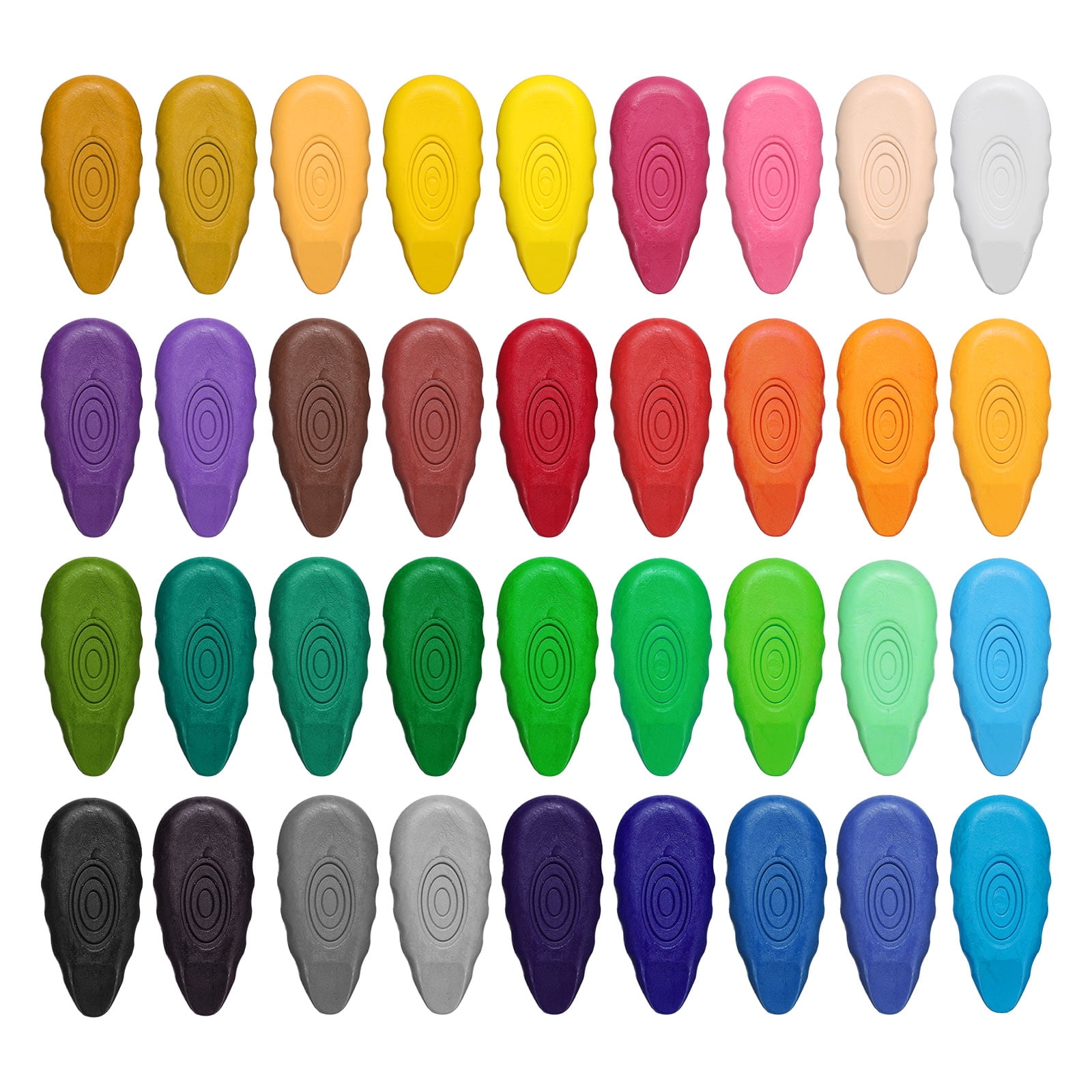 Uxcell Washable Crayons, 36Pcs Easy Grip Water-Drop Shape Crayon with ...