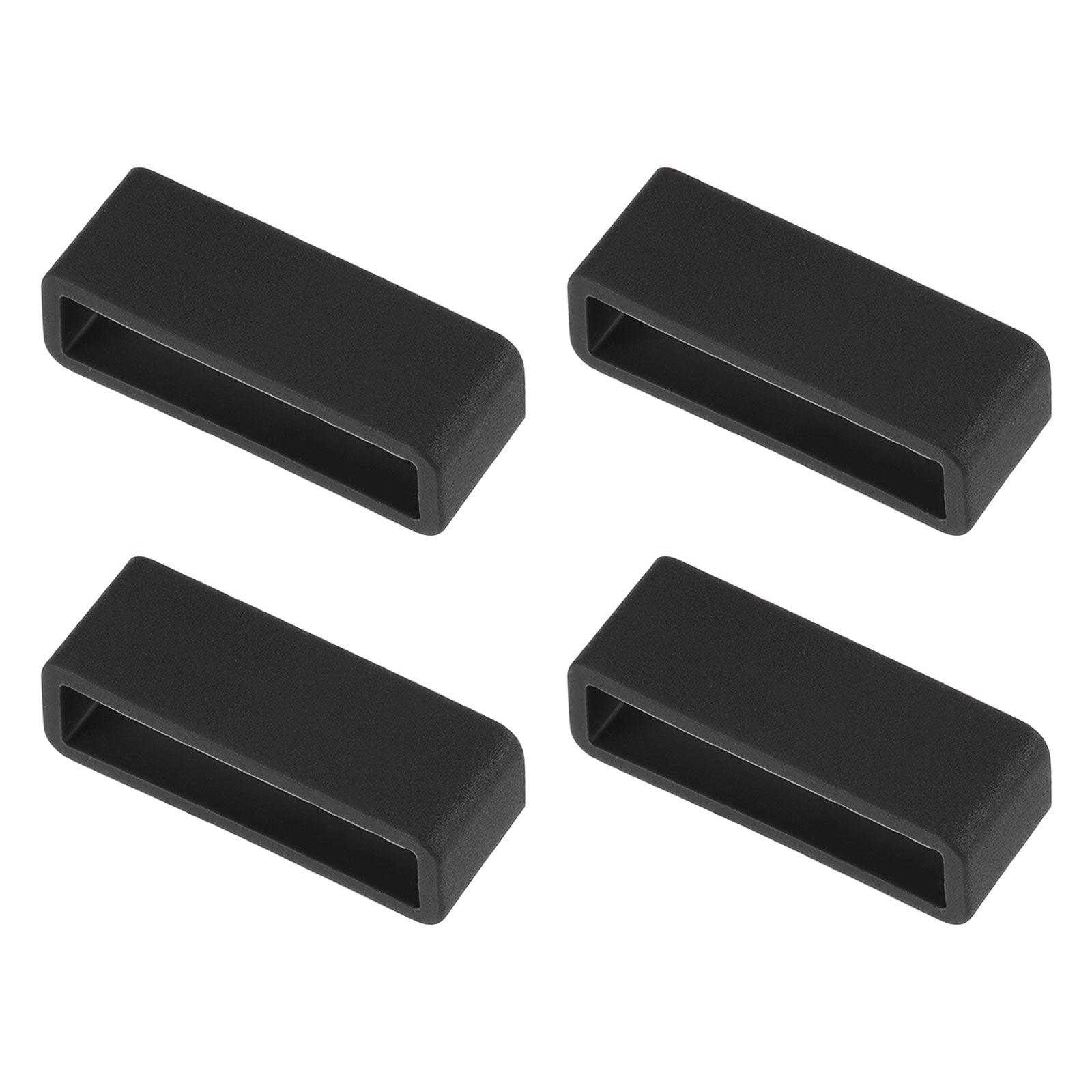 Uxcell Watch Band Strap Loops Silicone for 28mm Width Watch Band, Black ...