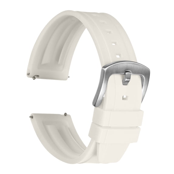 Uxcell Watch Bands 22mm Rubber Watch Strap Quick Release White Strap ...