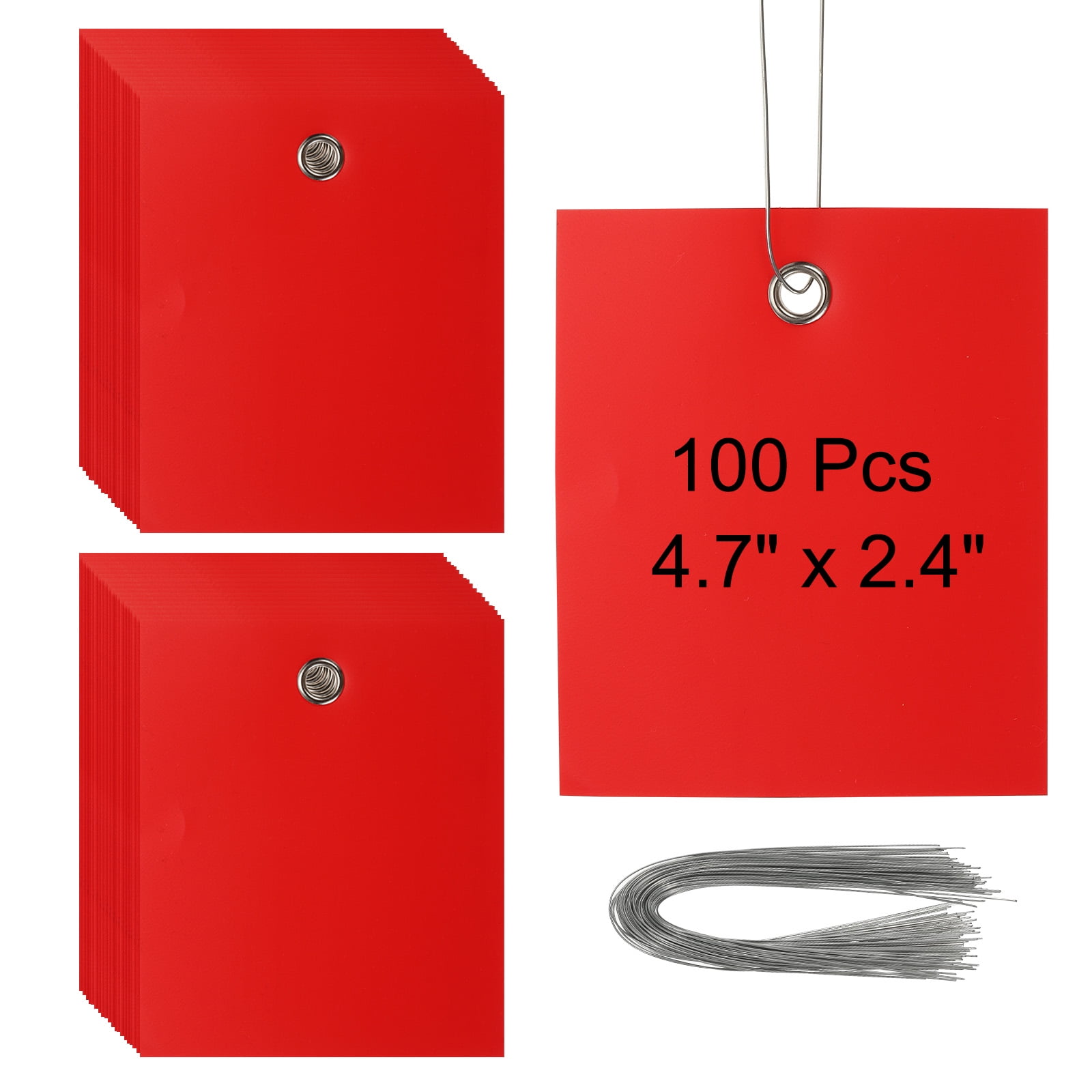 Uxcell Waterproof Blank Plastic Shipping Tags with Wire 3 1/2" x 2 4/5 ...