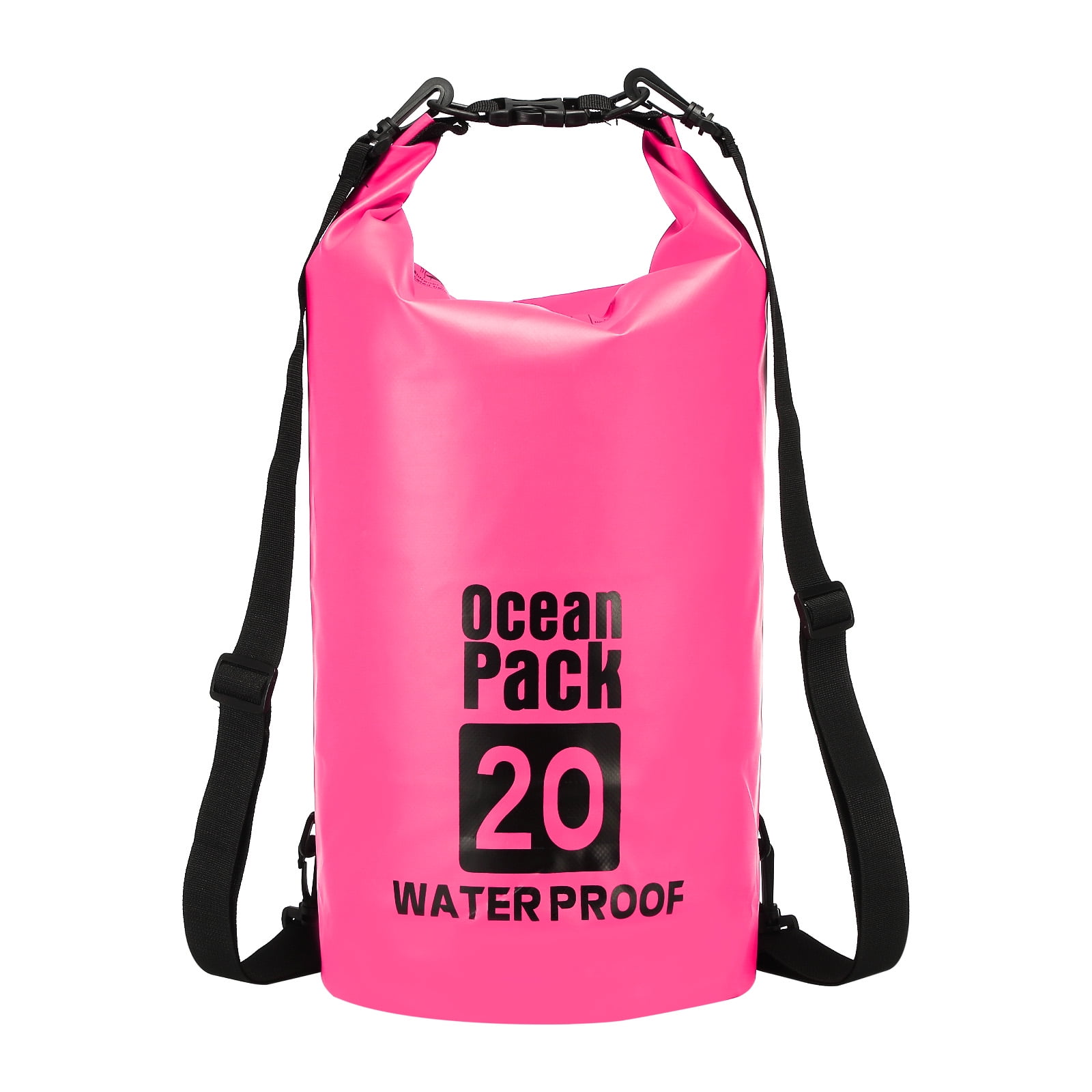 Uxcell Waterproof Dry Bag, Waterproof Bags with Whistle Rose Red 20L ...