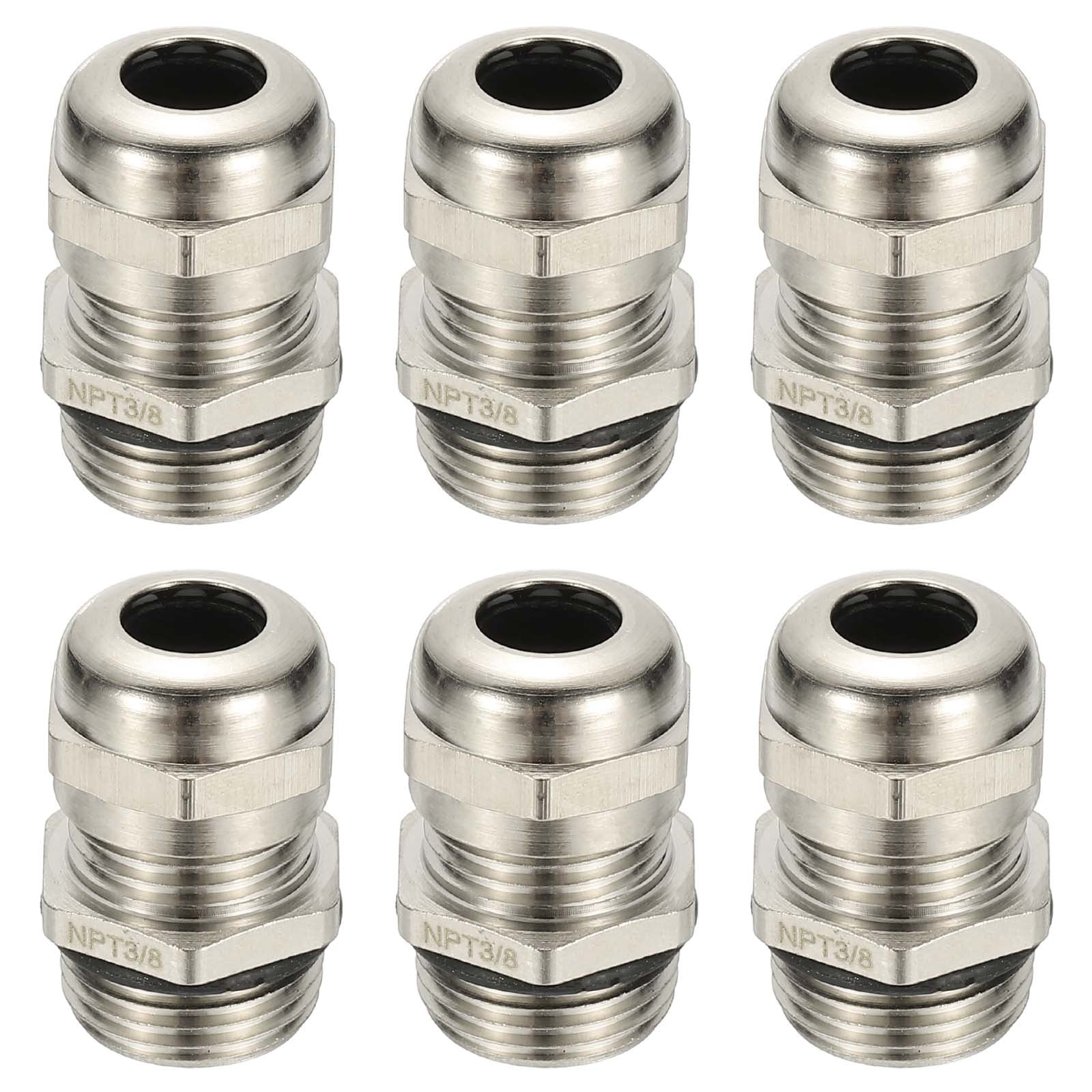 Uxcell Waterproof Electrical Cable Glands, NPT3/8 6 Pcs 1/5" to 2/7 ...