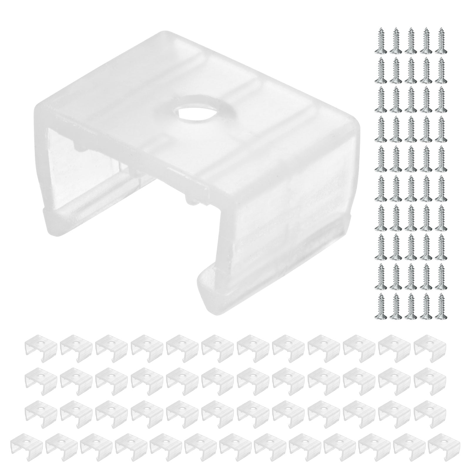 Uxcell Waterproof LED Strip Light Clips [50pcs] - Mounting Clips with ...