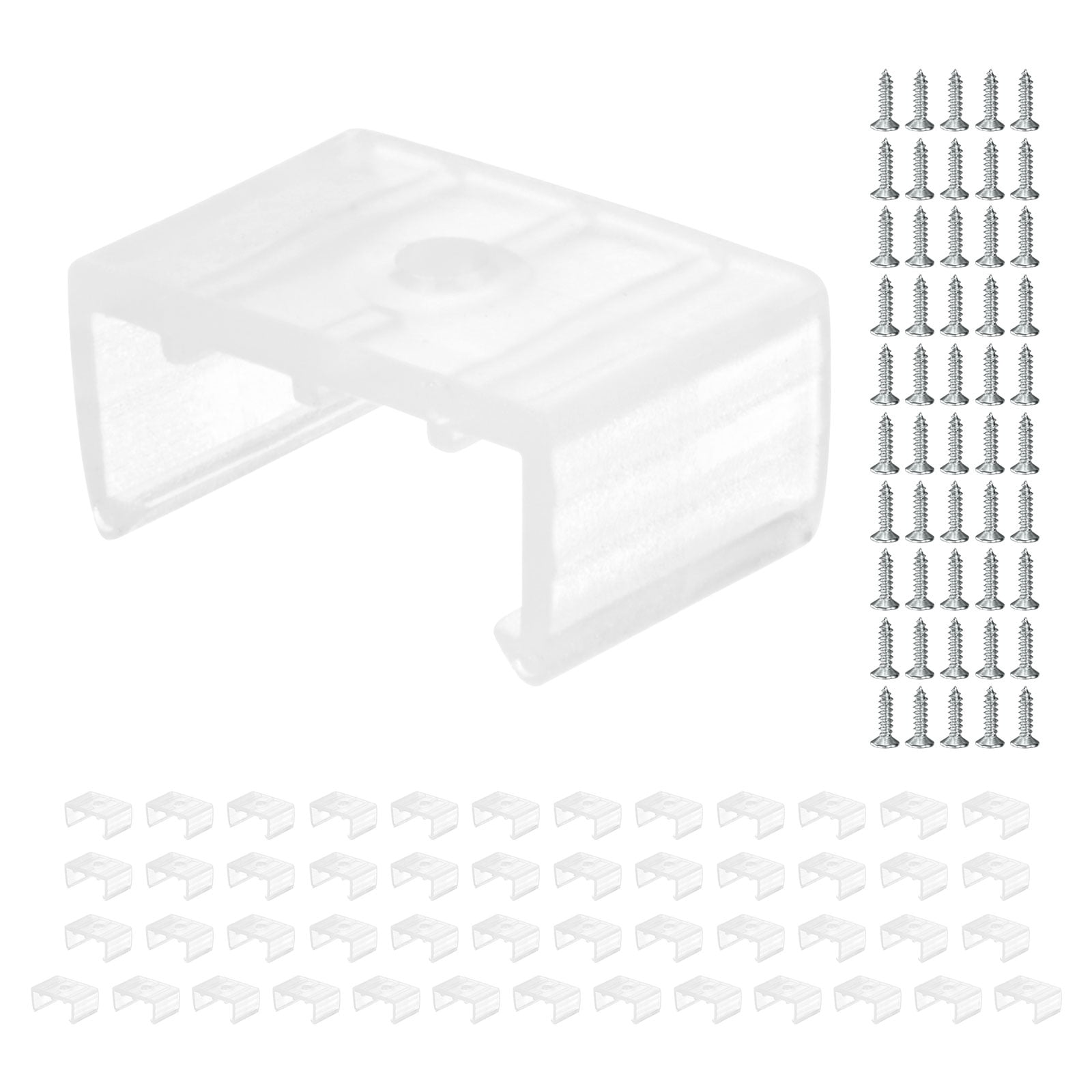 Uxcell Waterproof LED Strip Light Clips [50pcs] - Mounting Clips with ...