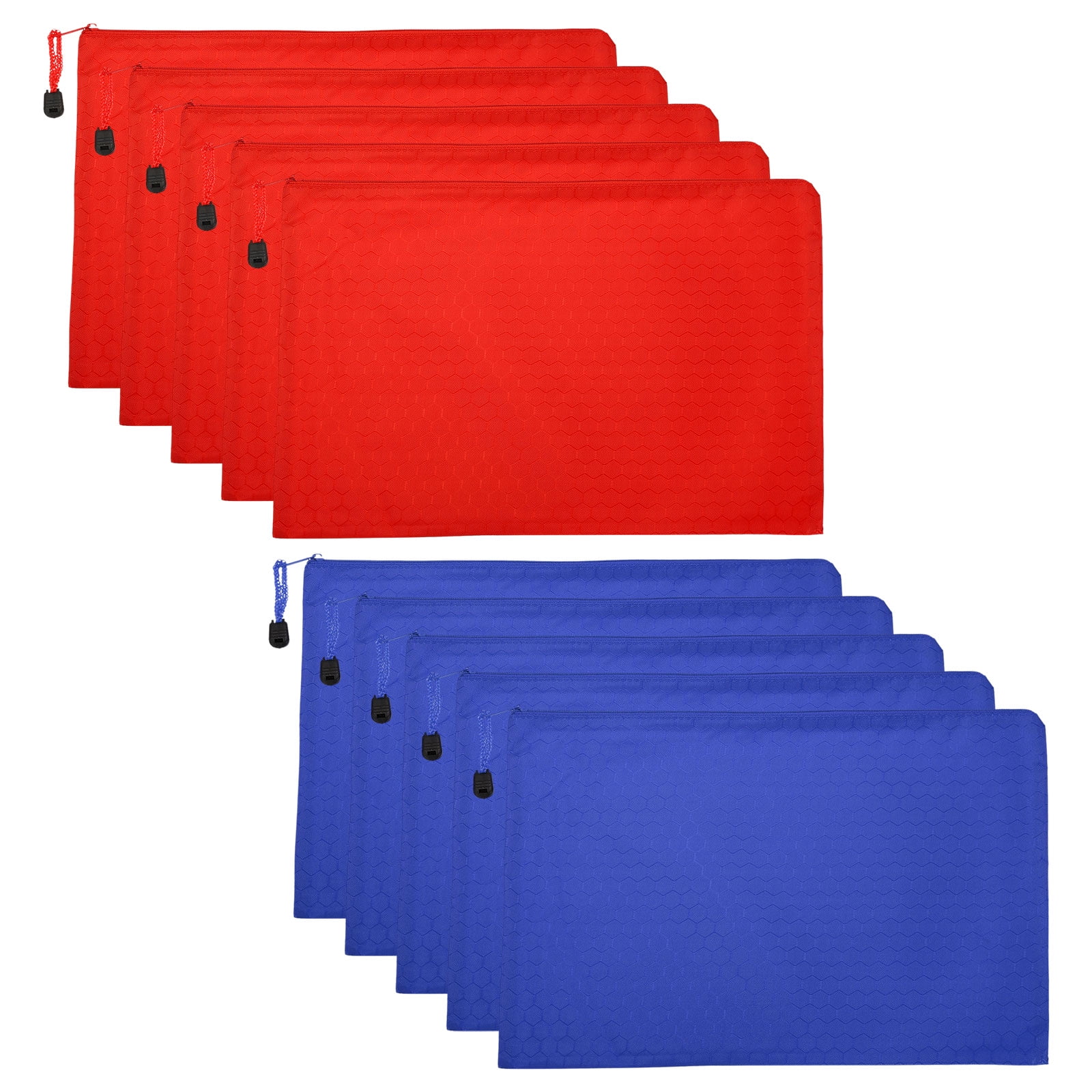 Uxcell Waterproof Zipper File Bags, A4 Document Holders for Office, Red ...