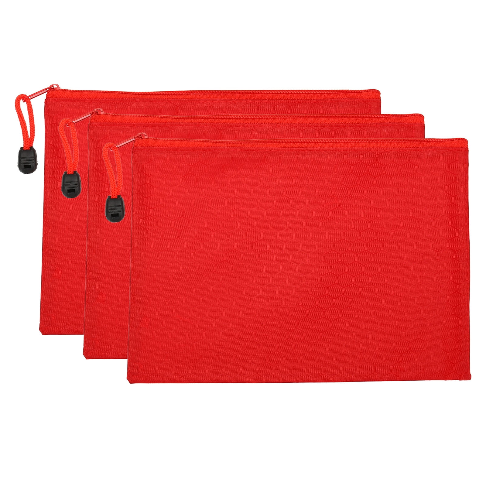 Uxcell Waterproof Zipper File Bags, A5 Document Holders for Office, Red ...