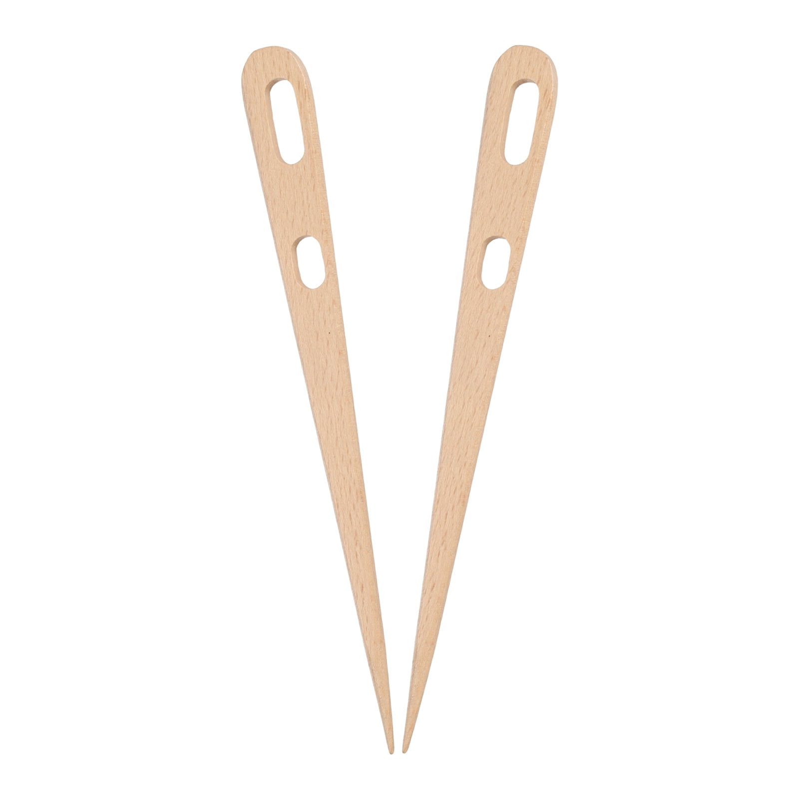 Uxcell Weaving Needle, 2pcs Wooden Knitting Needles Hand Loom Stick ...