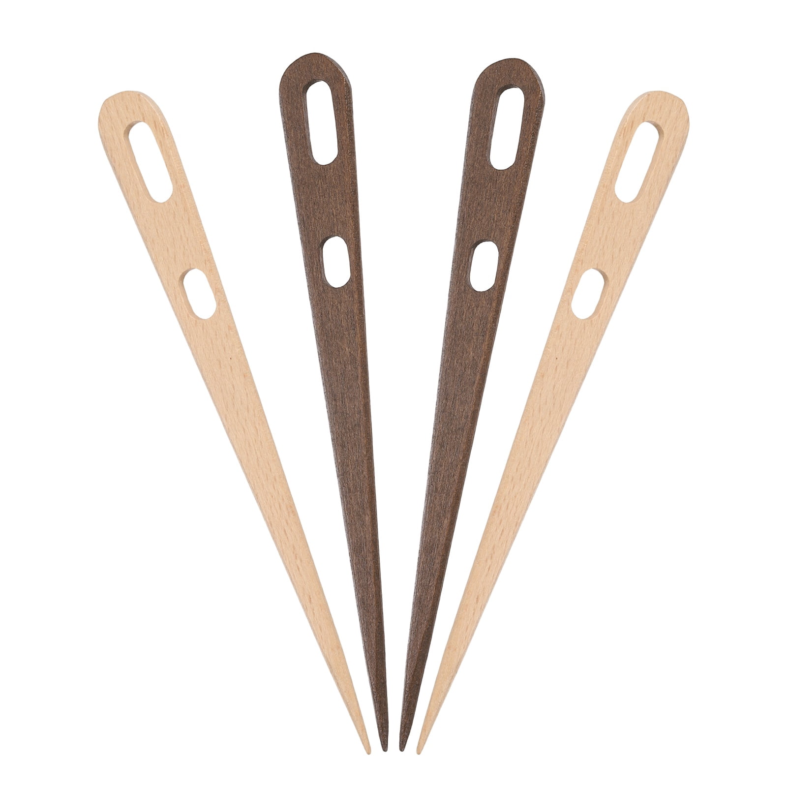 Uxcell Weaving Needle, 4pcs Wooden Knitting Needles Hand Loom Stick ...