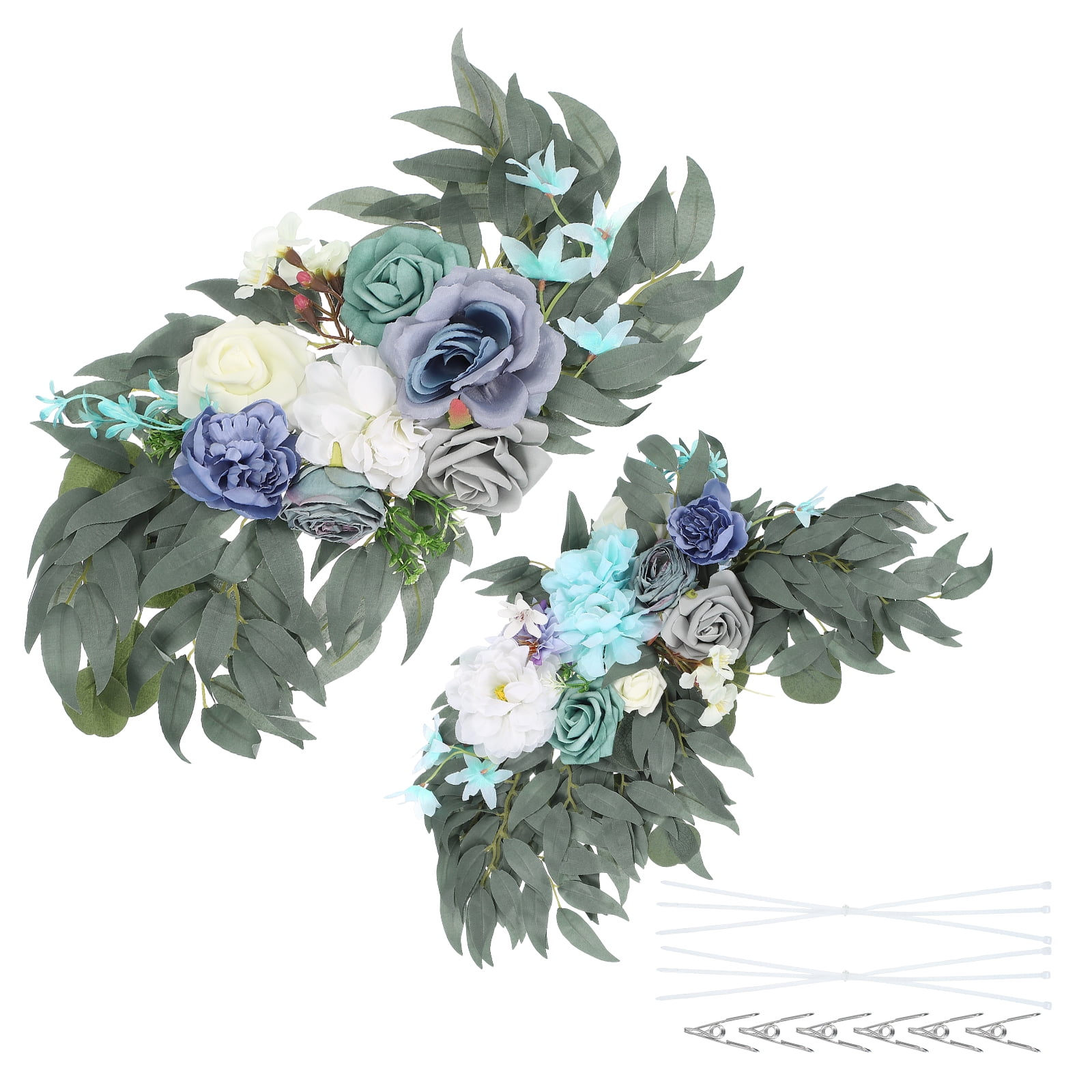 Uxcell Wedding Arch Flowers Artificial Silk Faux Rose Flower Swag ...