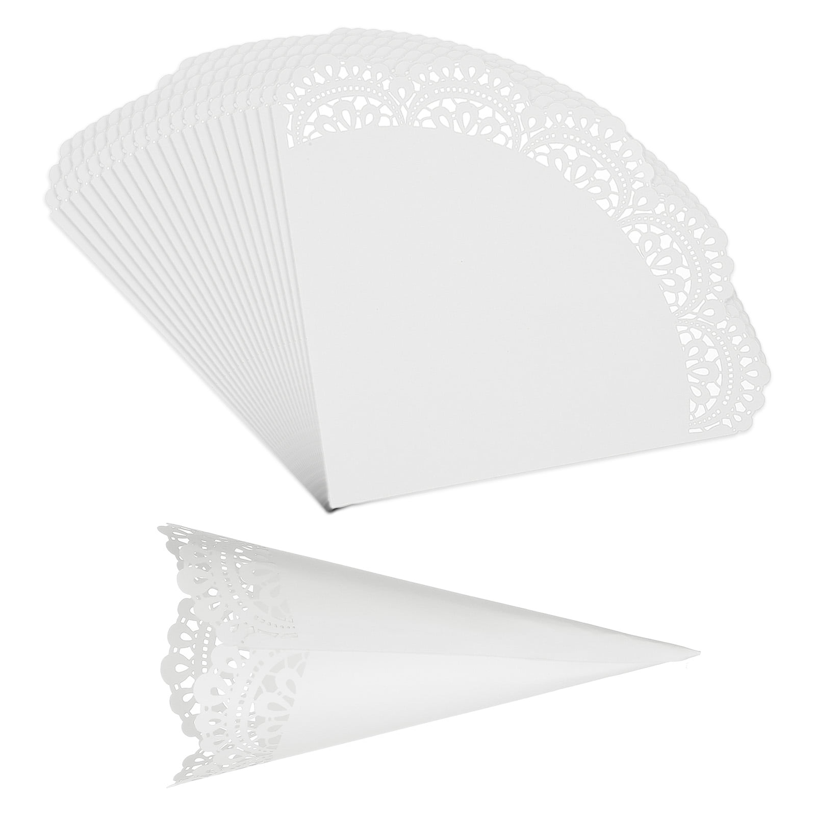 Uxcell Wedding Confetti Cones, 50 Pcs Paper Tapers Hollow Print Cone ...