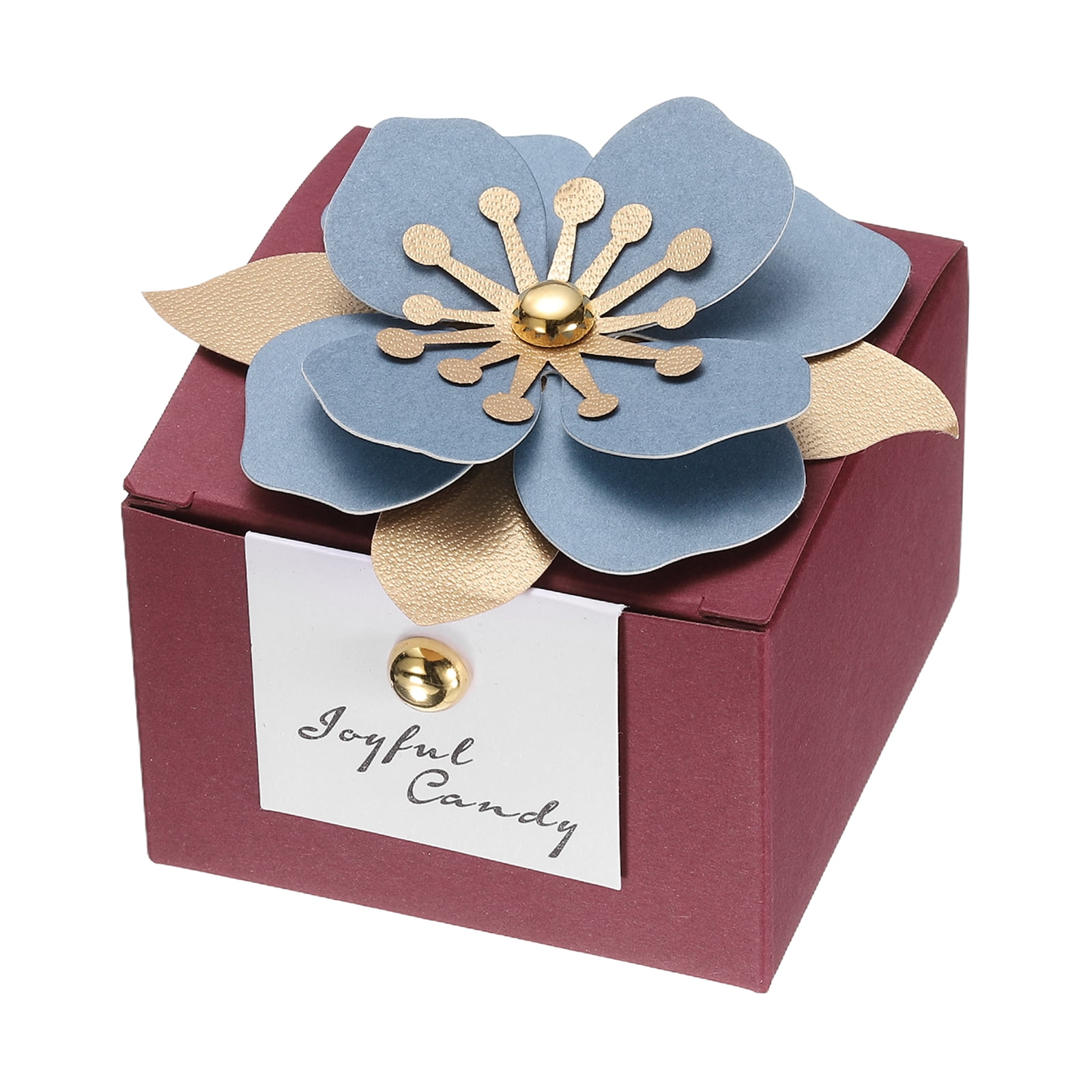 Uxcell Wedding Favor Boxes, (2.5 x 2.5 Inch, Dark Red)(25 Pcs), Square ...