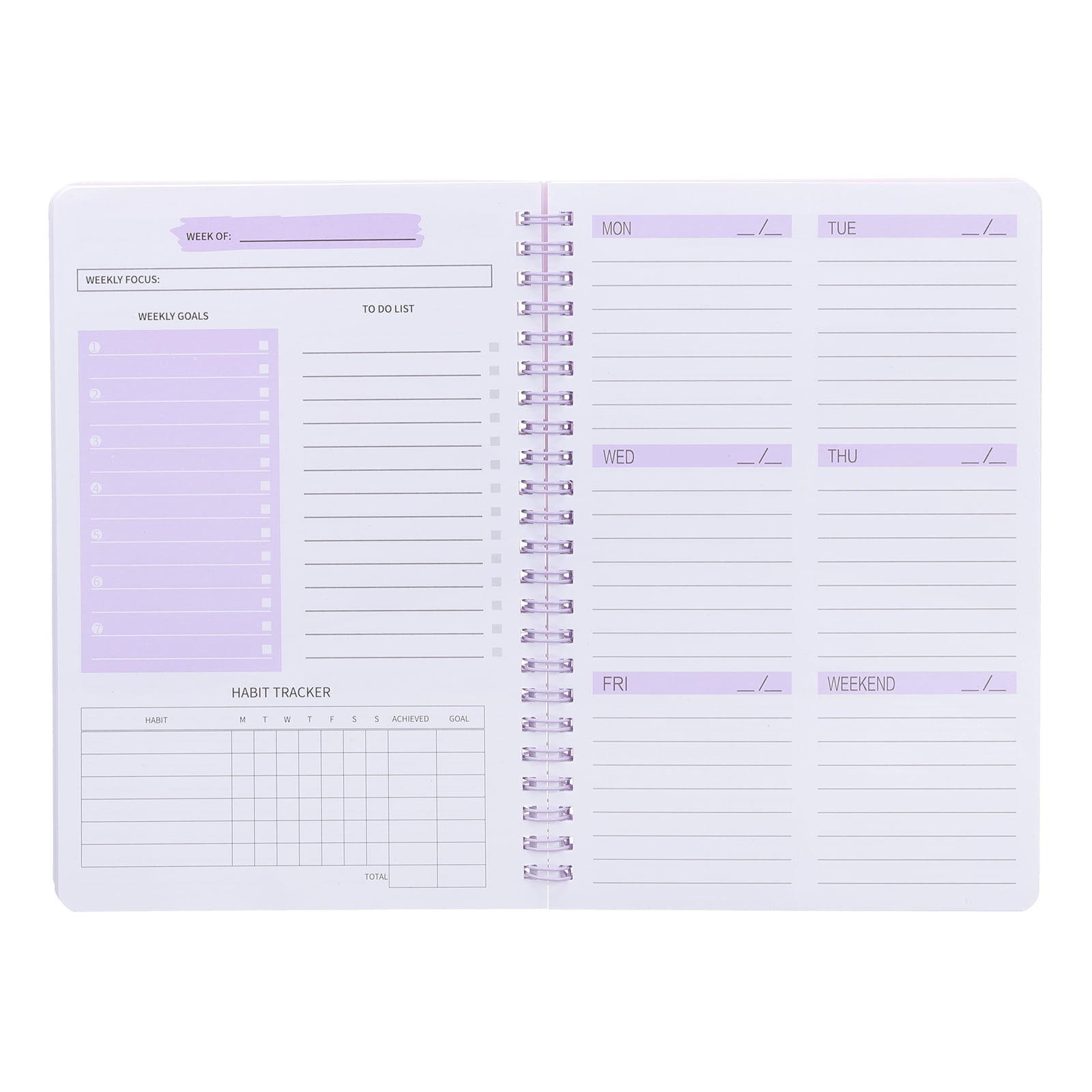 Uxcell Weekly Goals Notebook, A5 8.3 x 5.7 Inches 52 Sheets to Do List ...