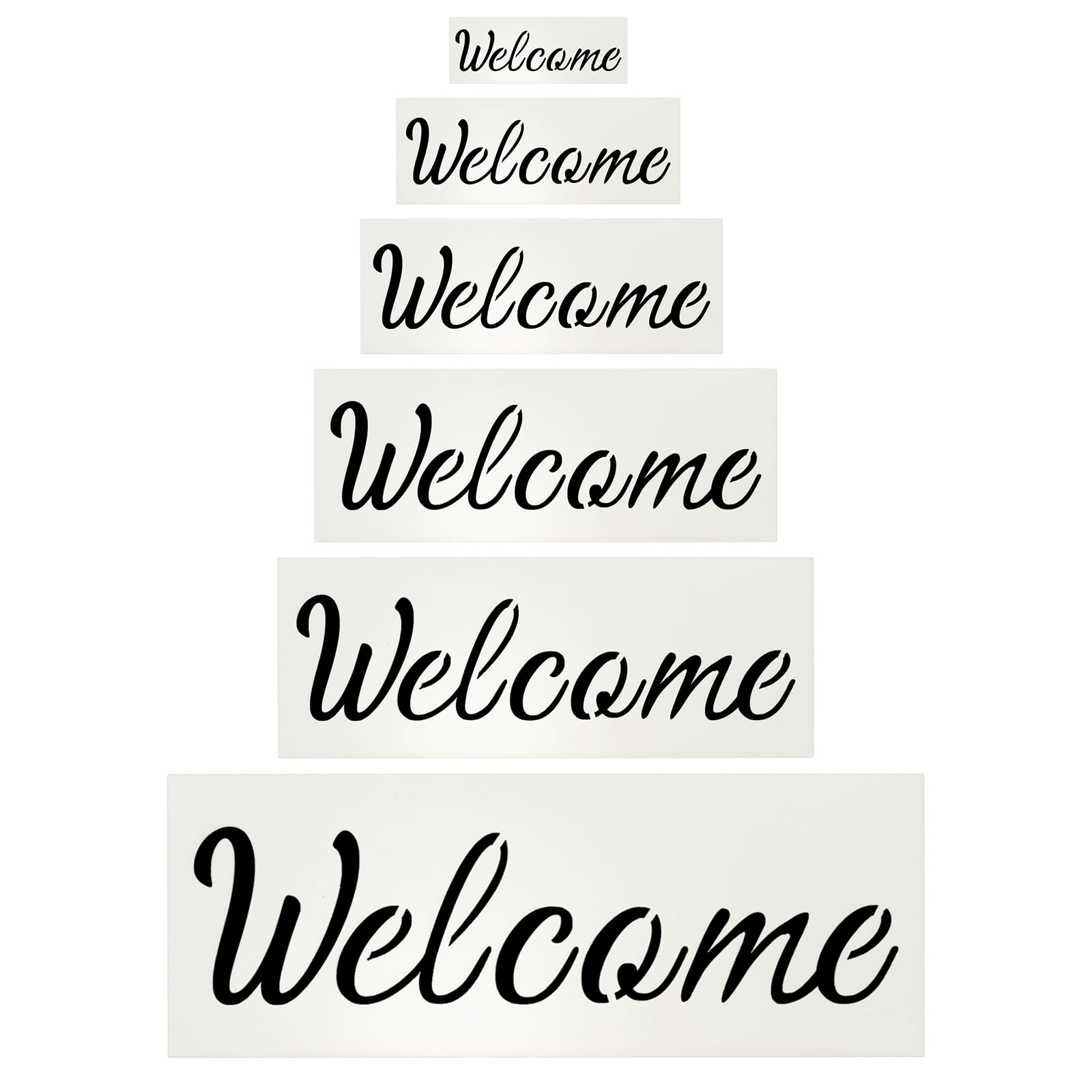 Uxcell Welcome Stencils, 6Pcs Uxcell Welcome Template Reusable Plastic ...
