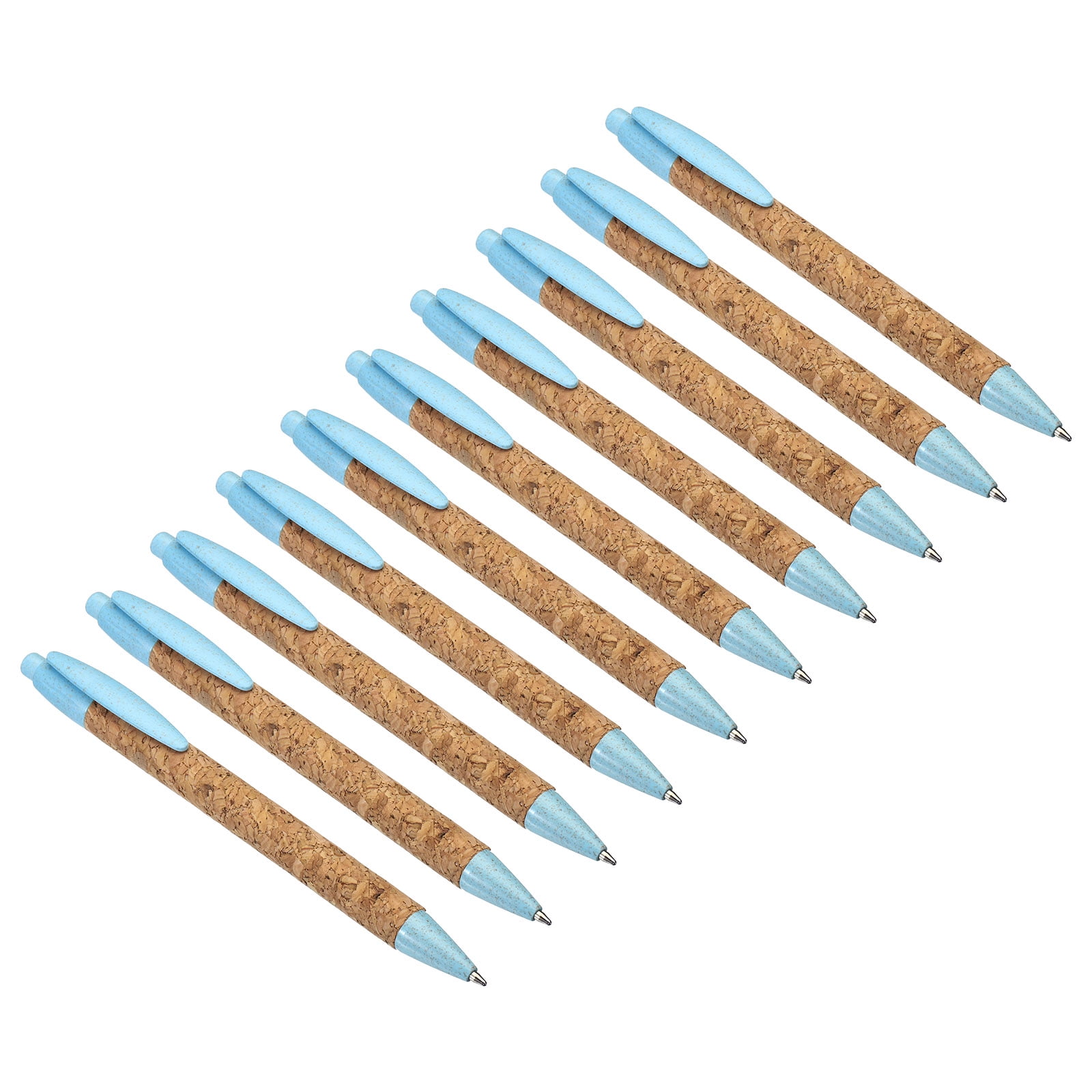 Uxcell Wheat Straw Pens Black Ink Cork Recycle Ballpoint Pens, Blue 10 ...