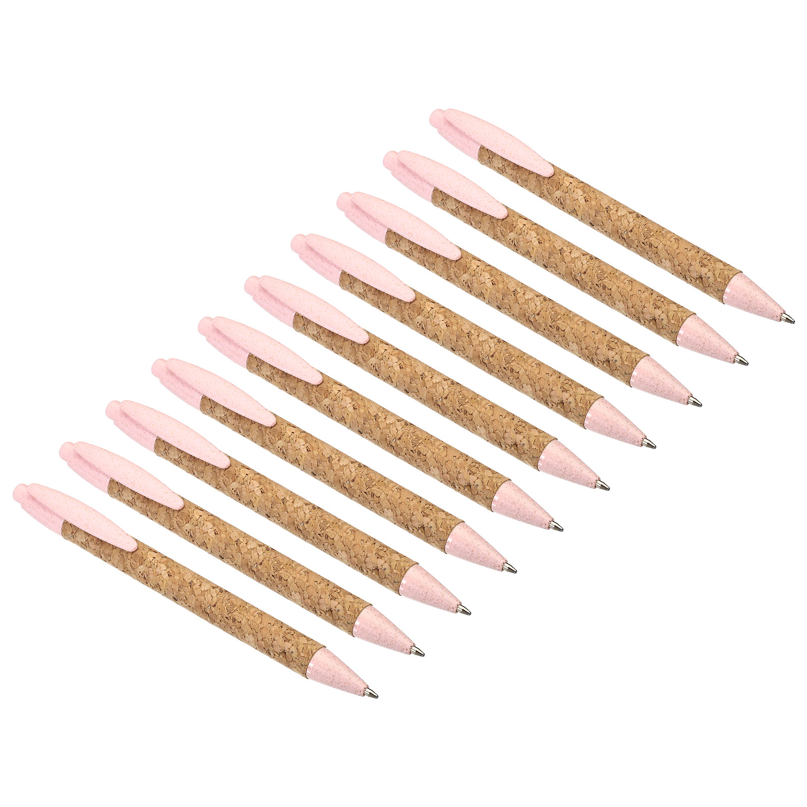 Uxcell Wheat Straw Pens Black Ink Cork Recycle Ballpoint Pens, Pink 10 ...