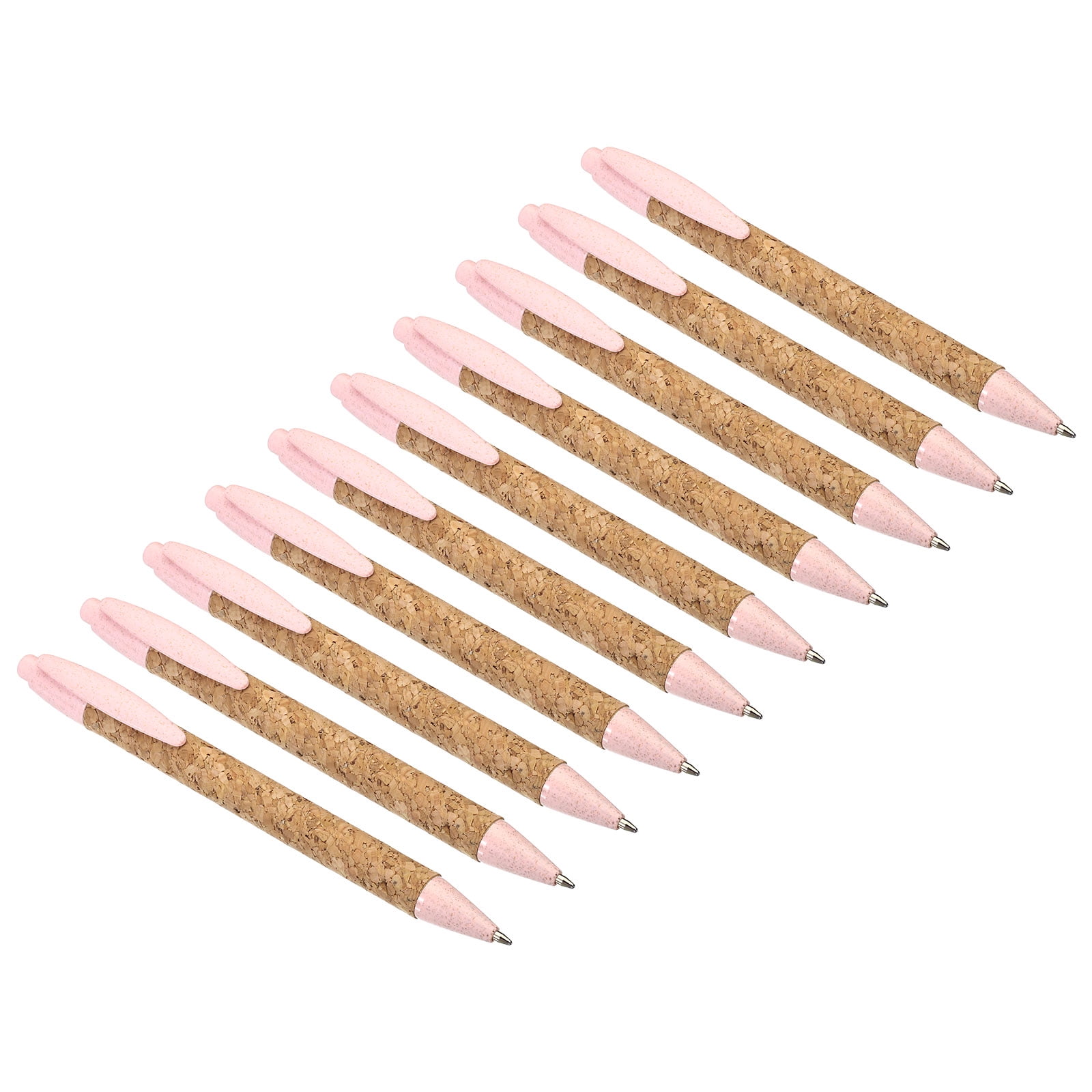 Uxcell Wheat Straw Pens Black Ink Cork Recycle Ballpoint Pens, Pink 20 ...