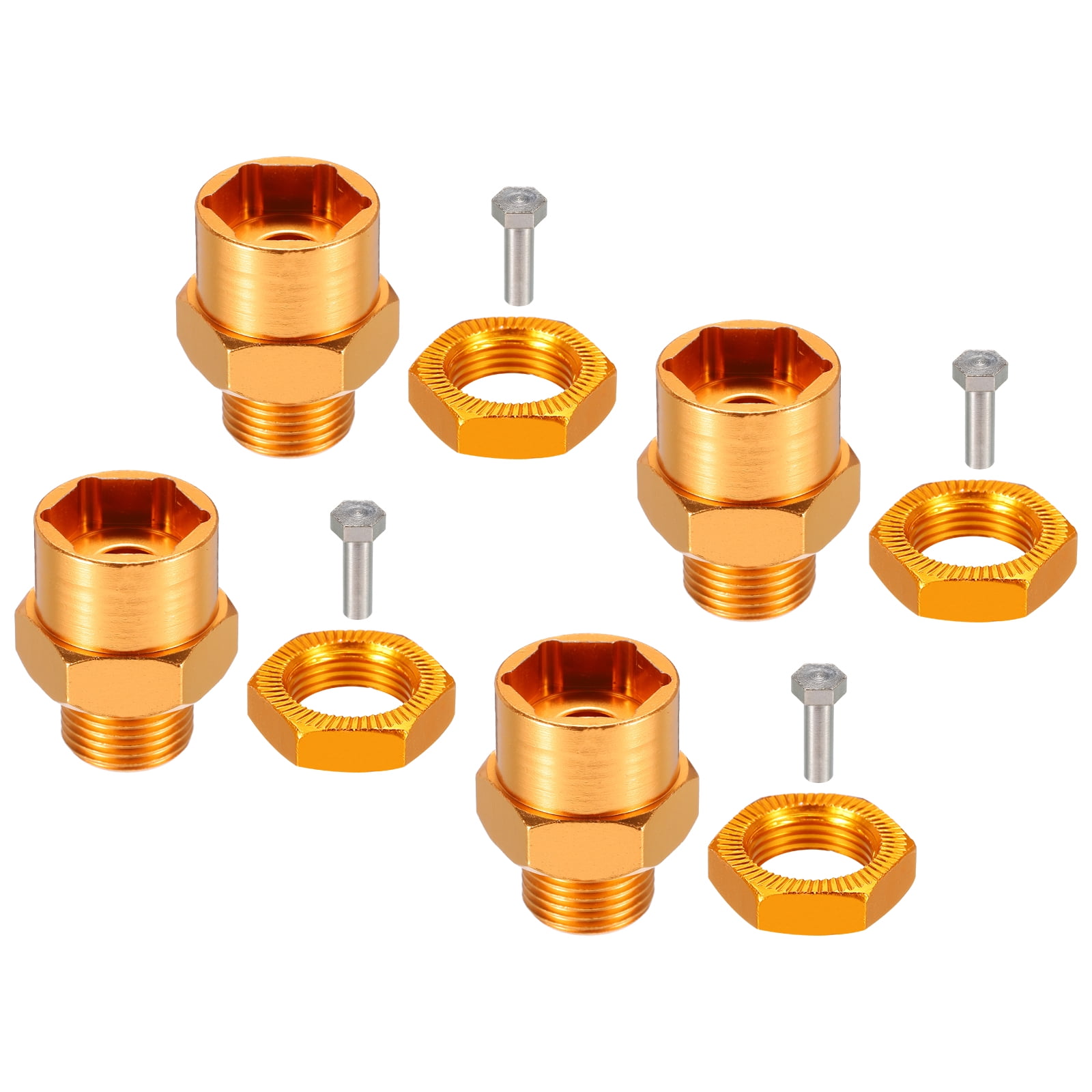 Uxcell Wheel Hex Hub Adapter with M4 Threaded Axle,12mm to 17mm for 1/ ...