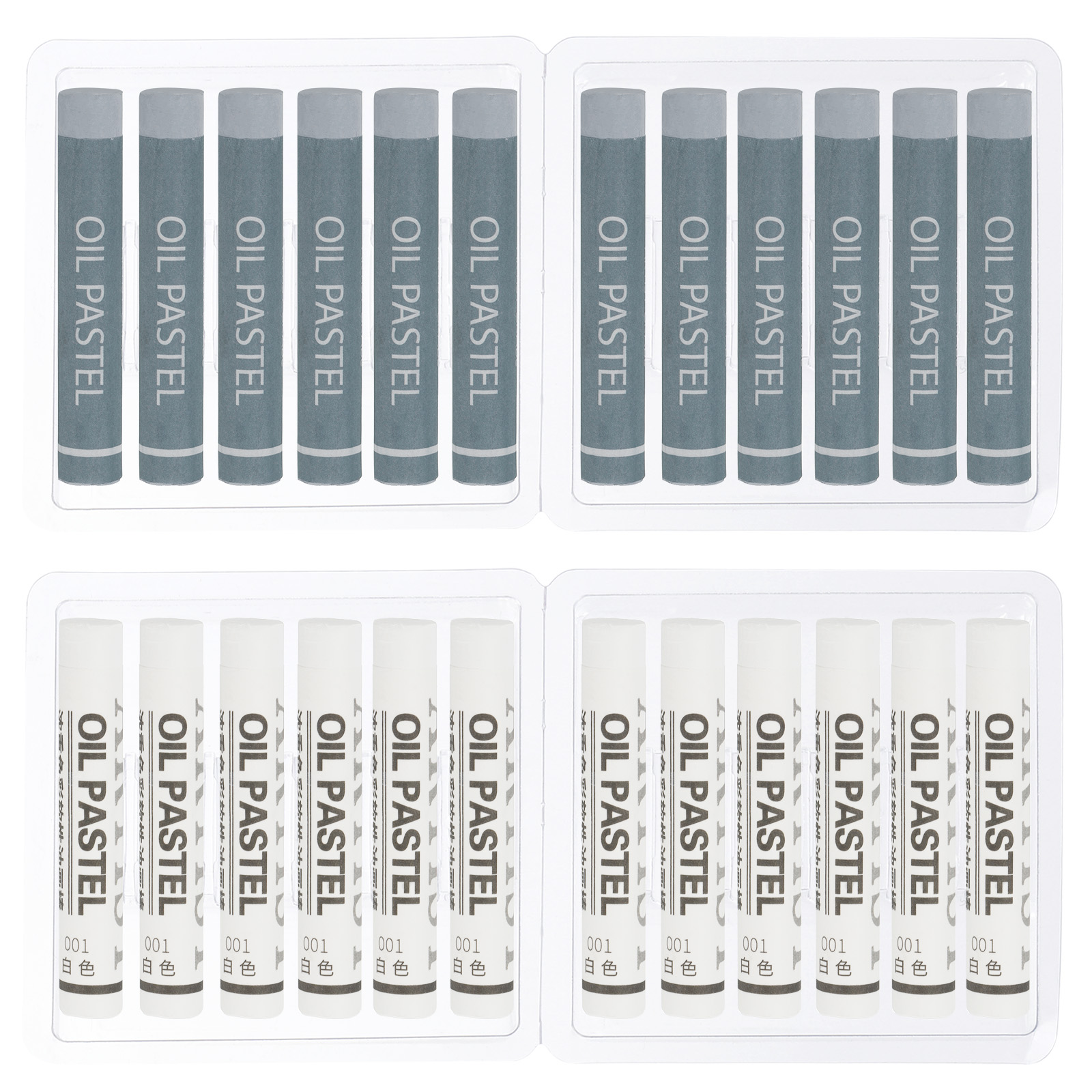 Uxcell White, Gray Oil Pastels, 24Pcs Soft Oil Crayons Creamy Pastels ...