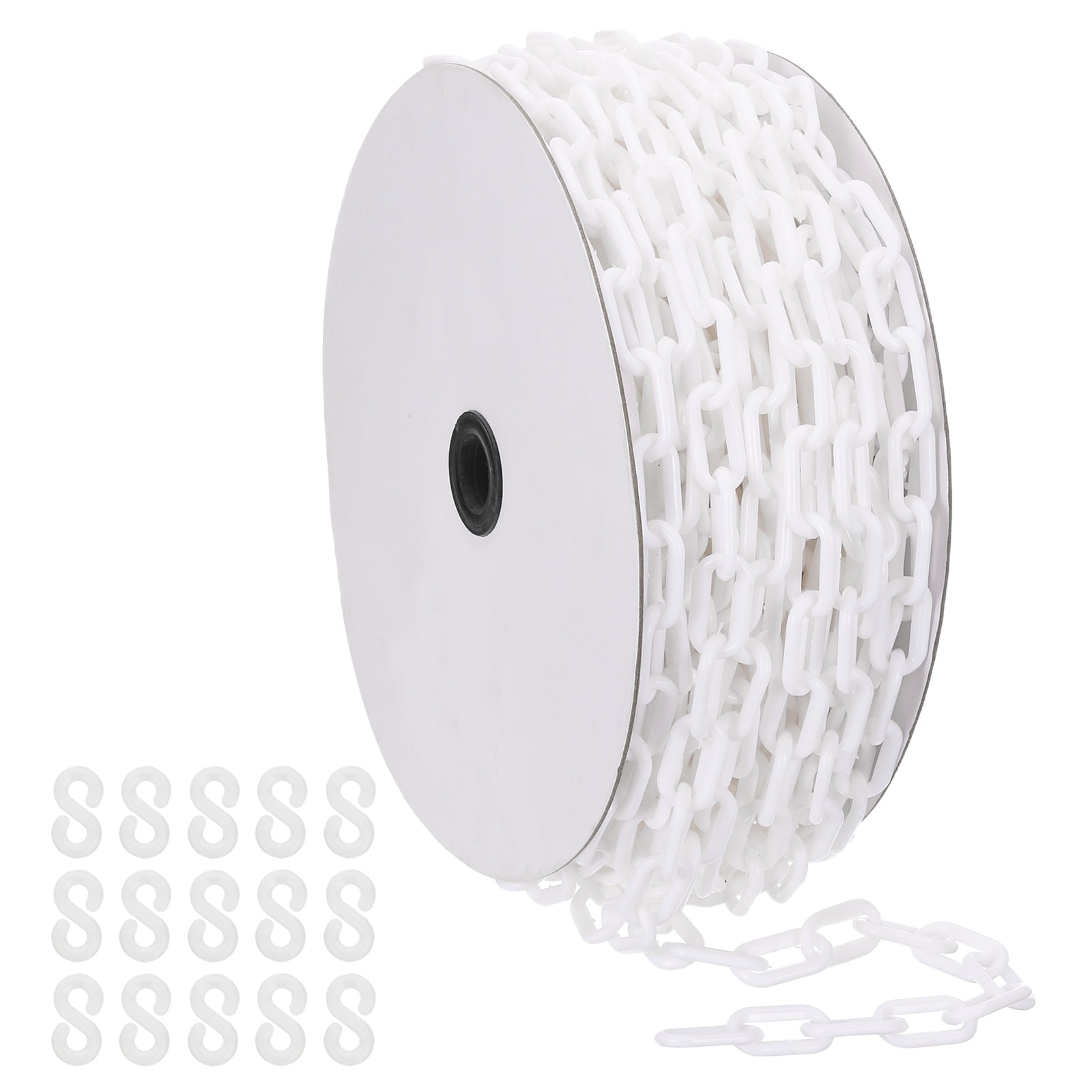 Uxcell White Plastic Chain, 115 ft 6mm Safety Barrier Chain for Crowd ...