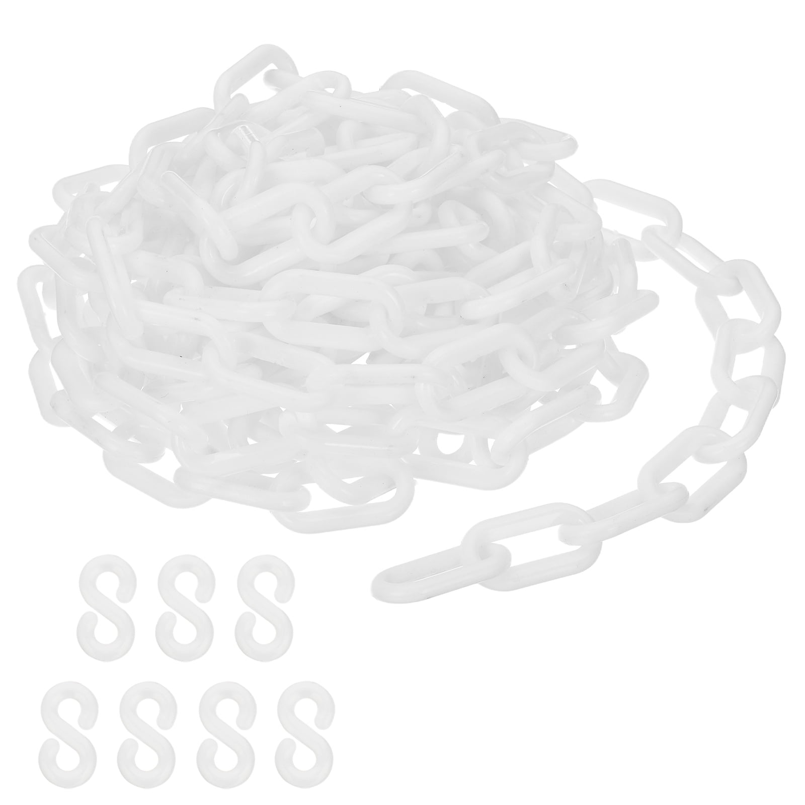 Uxcell White Plastic Chain, 16 ft 6mm Safety Barrier Chain for Crowd ...