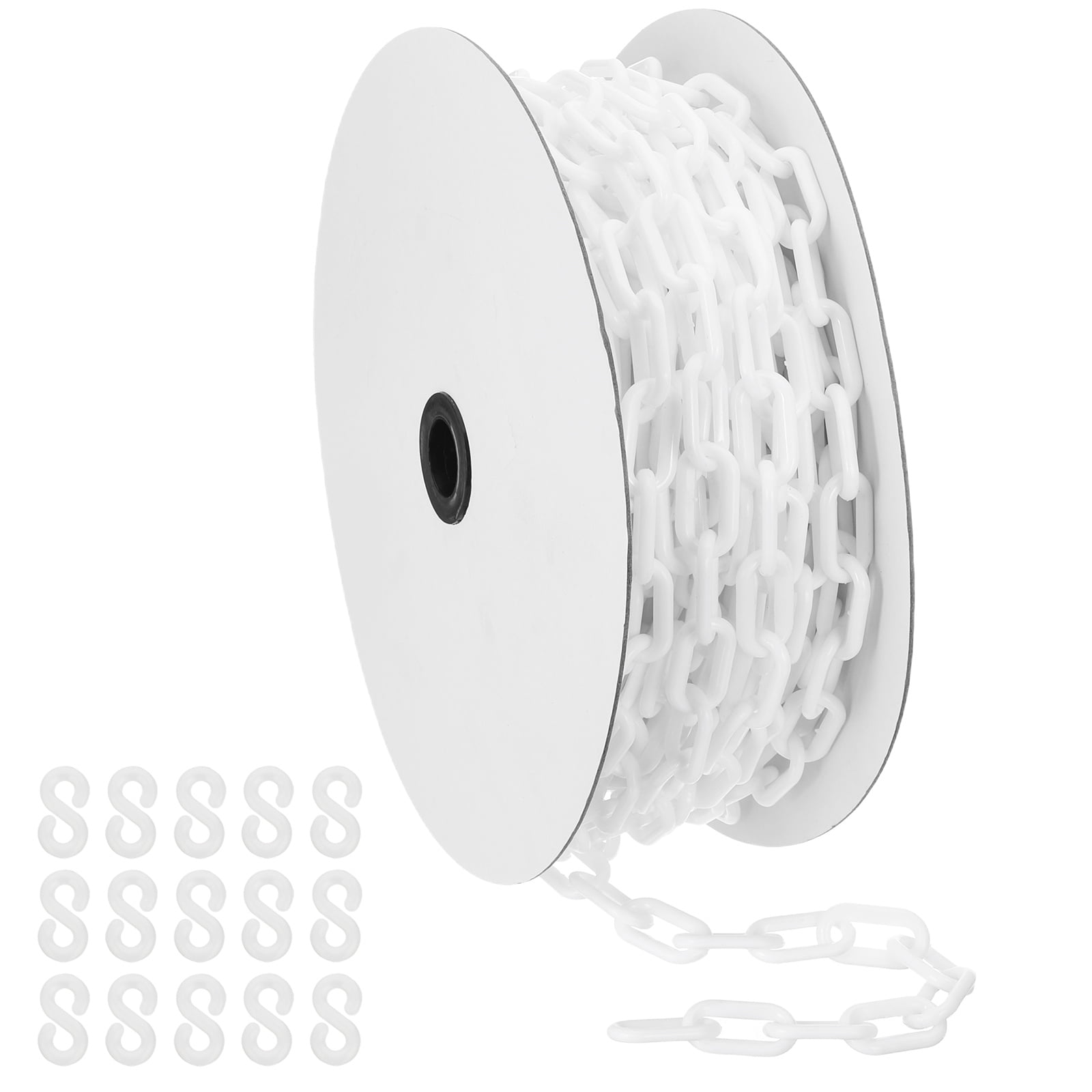 Uxcell White Plastic Chain, 72 ft 6mm Safety Barrier Chain for Crowd ...