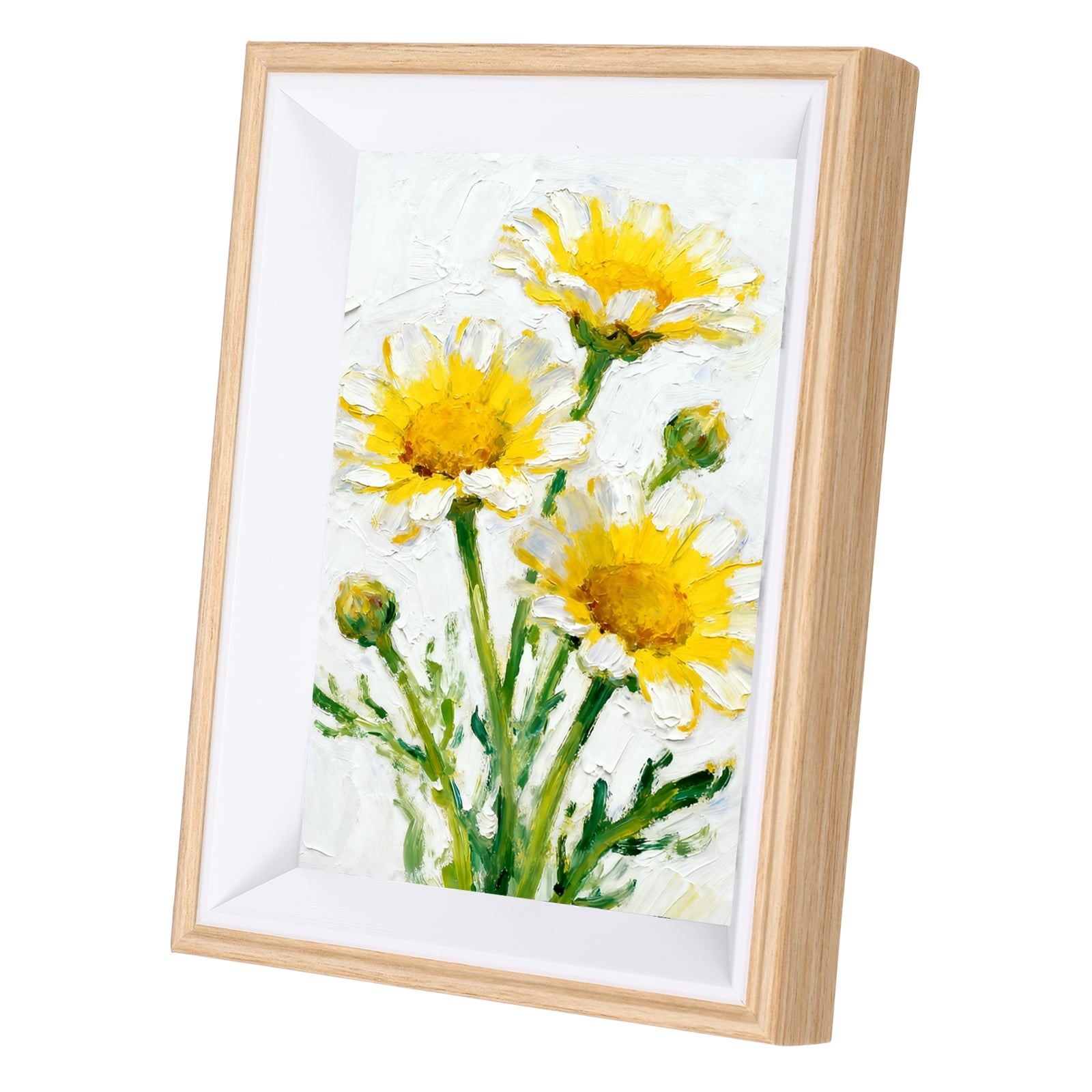 Uxcell White Wood Grain Rectangle Photo Frame, 6x4.5 Inch Resin Photo ...