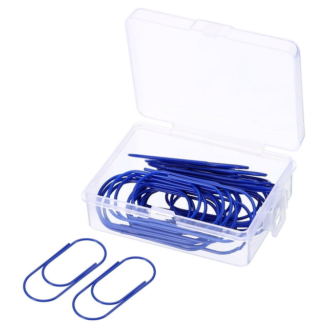 Uxcell Wide Paper Clip Coated Large Clips Bookmarks with Box 2 Inch ...