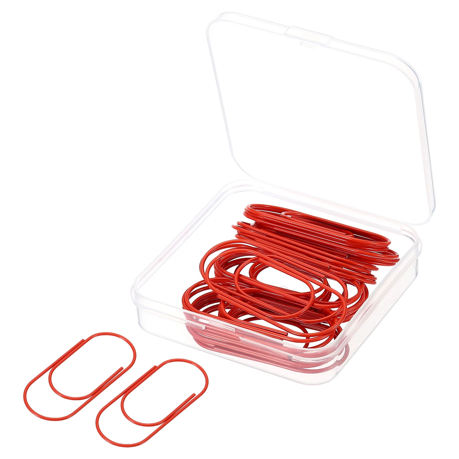Uxcell Wide Paper Clip Coated Large Clips Bookmarks with Box 2 Inch Red ...
