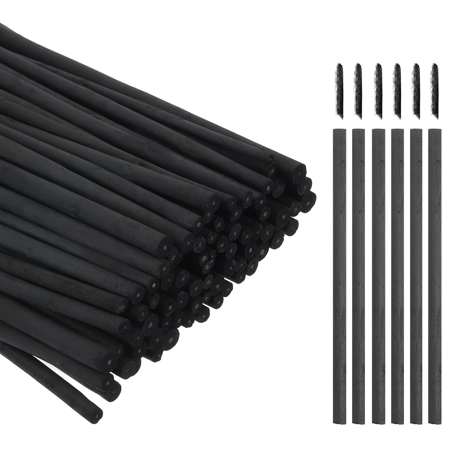 Uxcell Willow Charcoal Sticks, 3-5mm Willow Charcoal Pencils Soft ...