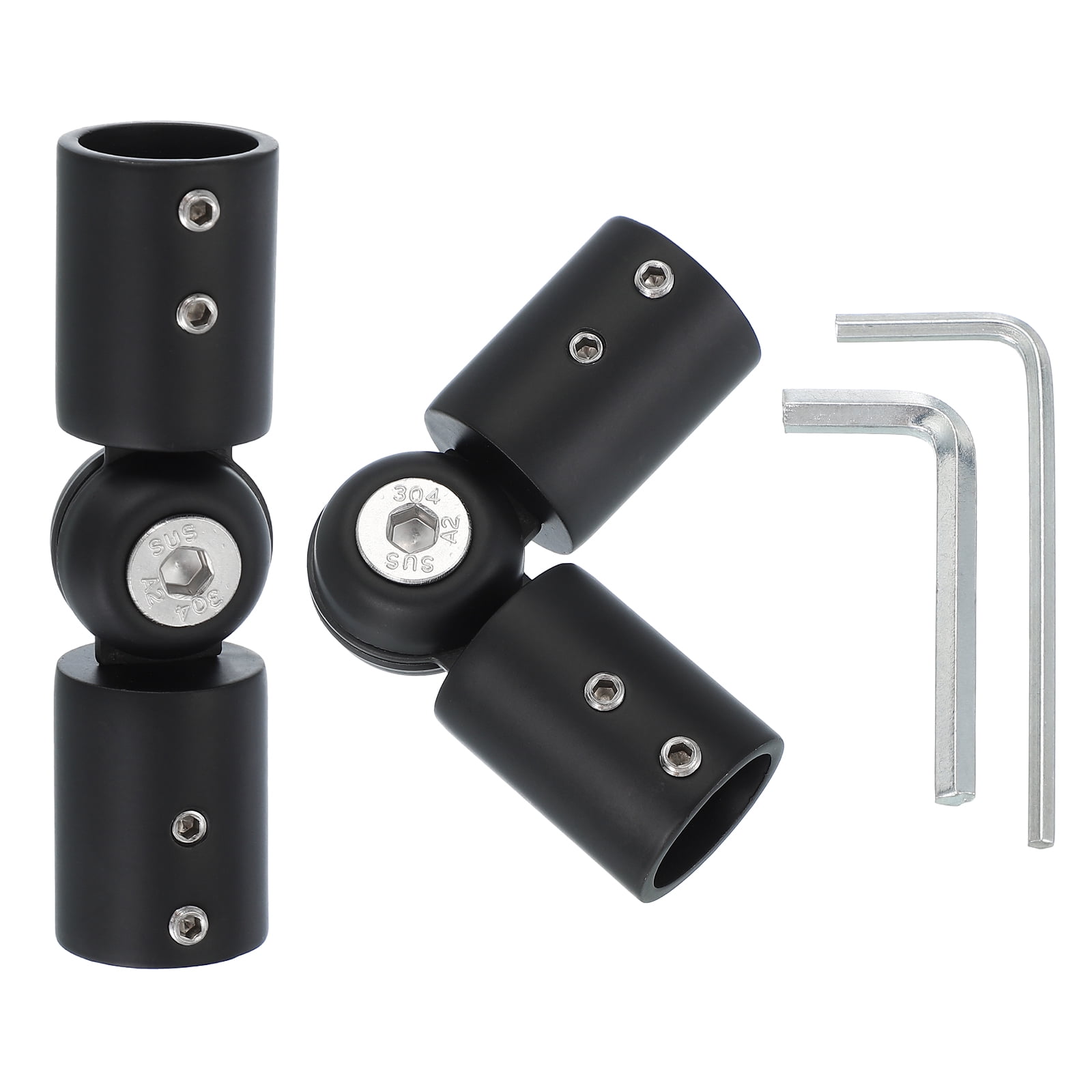 Uxcell Window Corner Curtain Rod Connector, 2 Pcs Adjustable Curtain ...