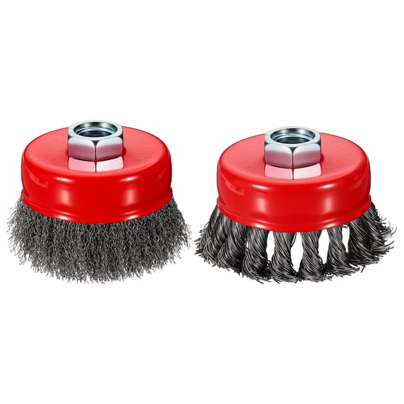 Uxcell Wire Brush for Angle Grinder Kit, 2pcs Crimped Twist Knotted ...