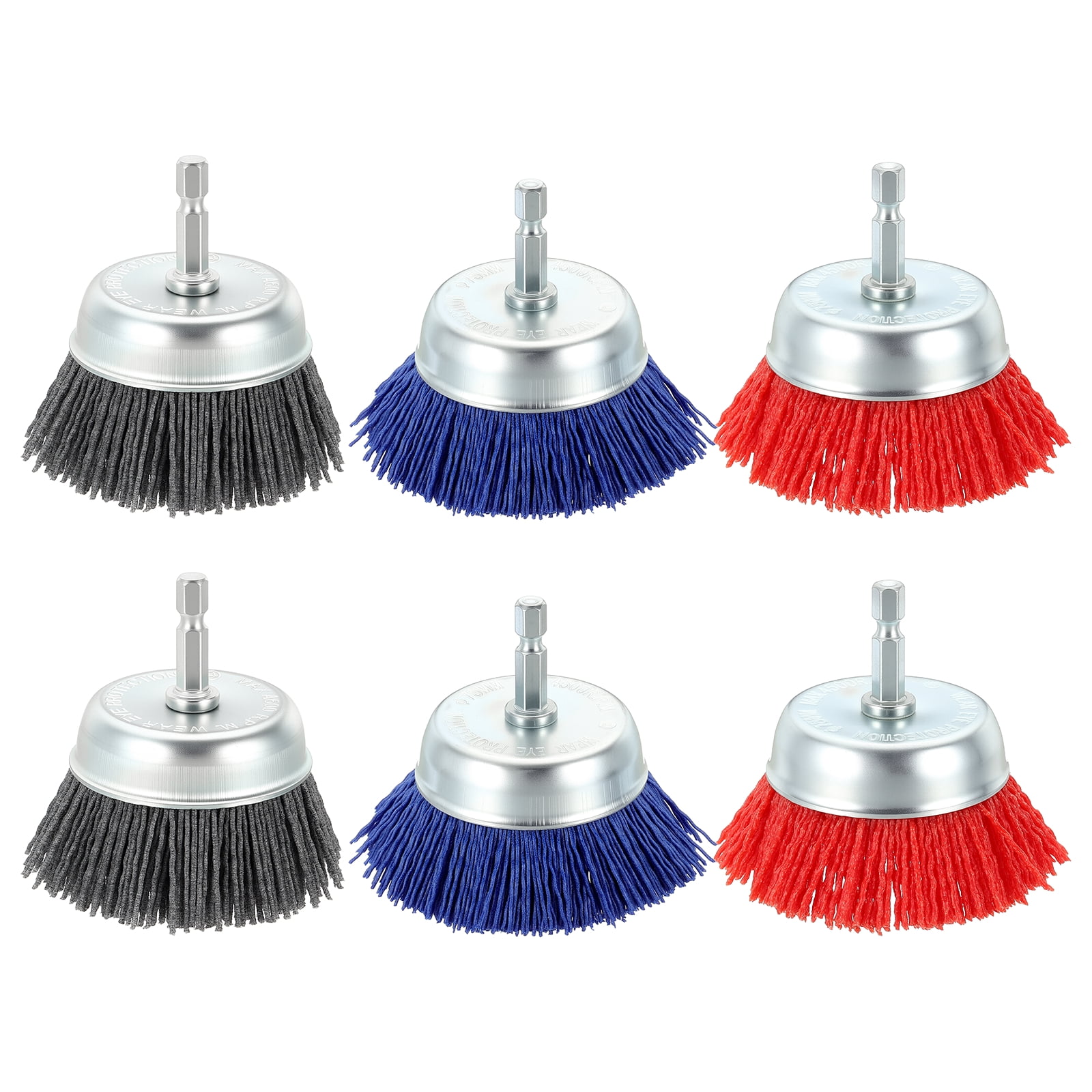 Uxcell Wire Brush for Drill Kit, 6pcs Crimped Wire Cup Brush for Drill ...