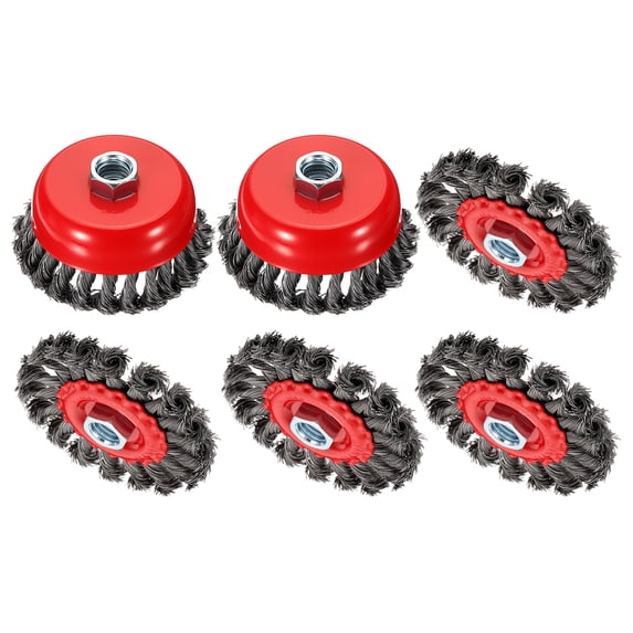 Uxcell Wire Brushes for Angle Grinder Kit, 6pcs Twist Knotted Wire ...