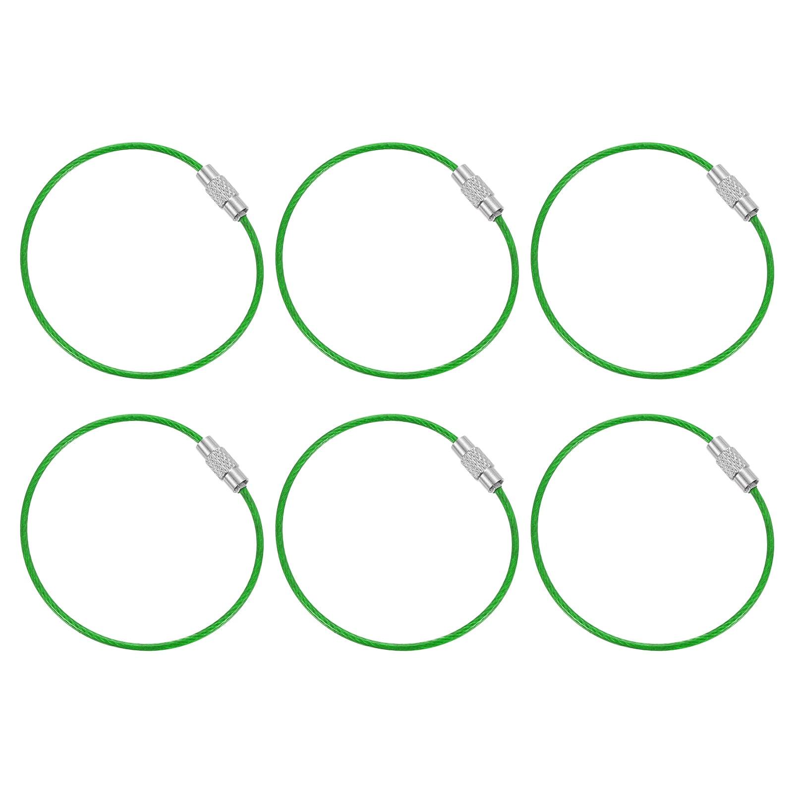 Uxcell Wire Keychain Cable, 6Pcs 6" Steel Wire Key Rings Kit, Keychain ...
